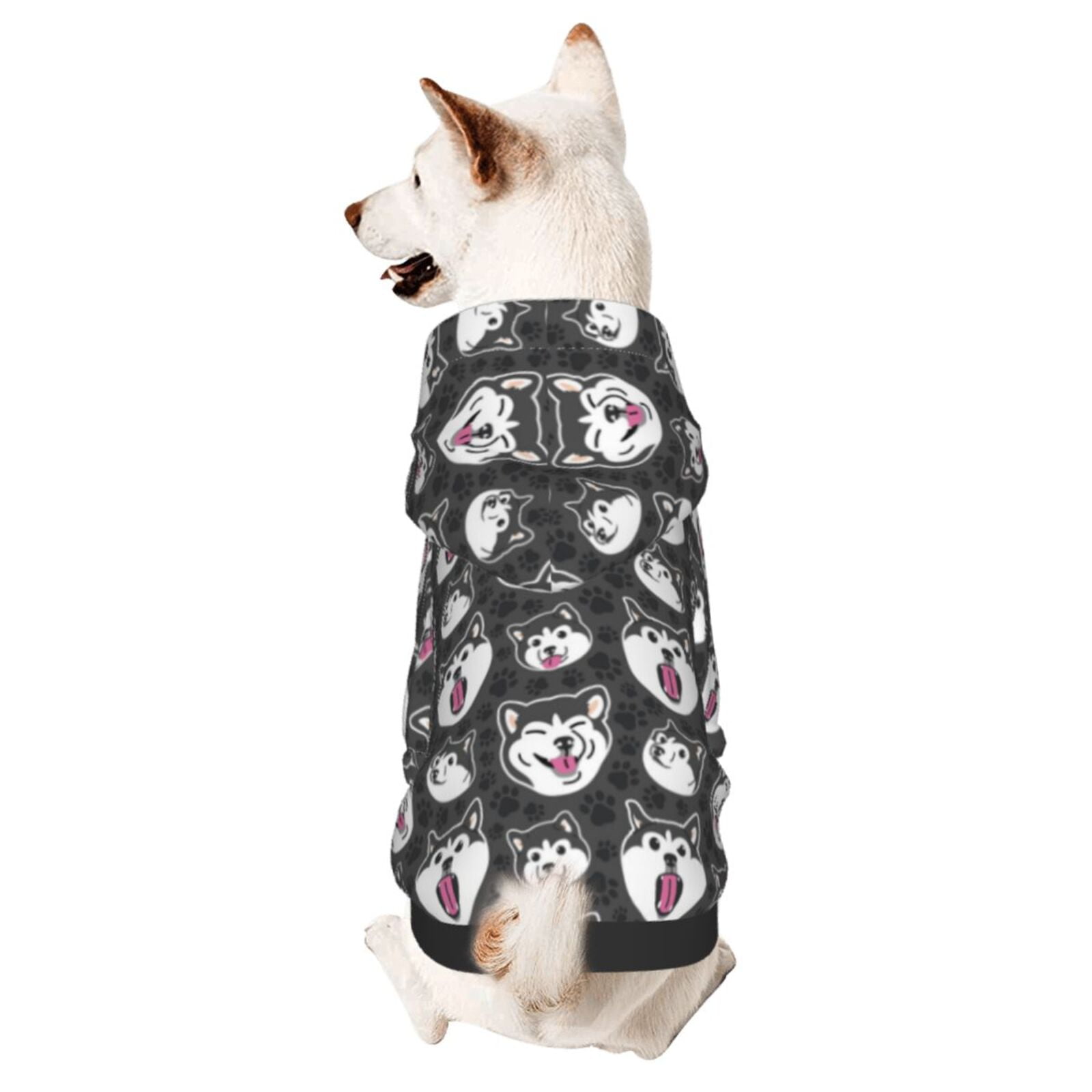 Cauagu Husky Pattern Winter Pet Hoodie Sweatshirts- Dog Hoodie Sweater ...