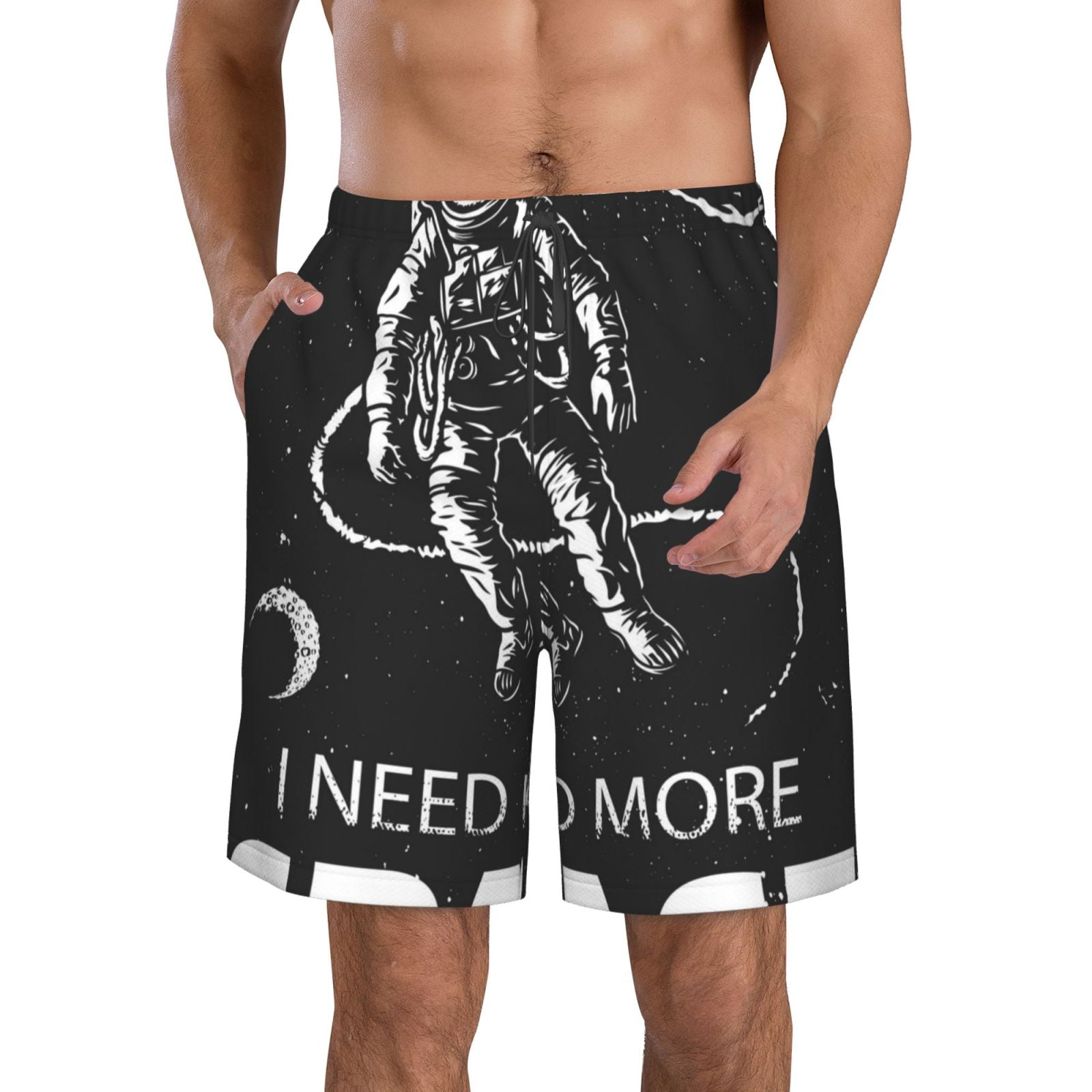 Cauagu I Need More Space Print Men's Swim Trunks,Hawaiian Bathing Suit ...