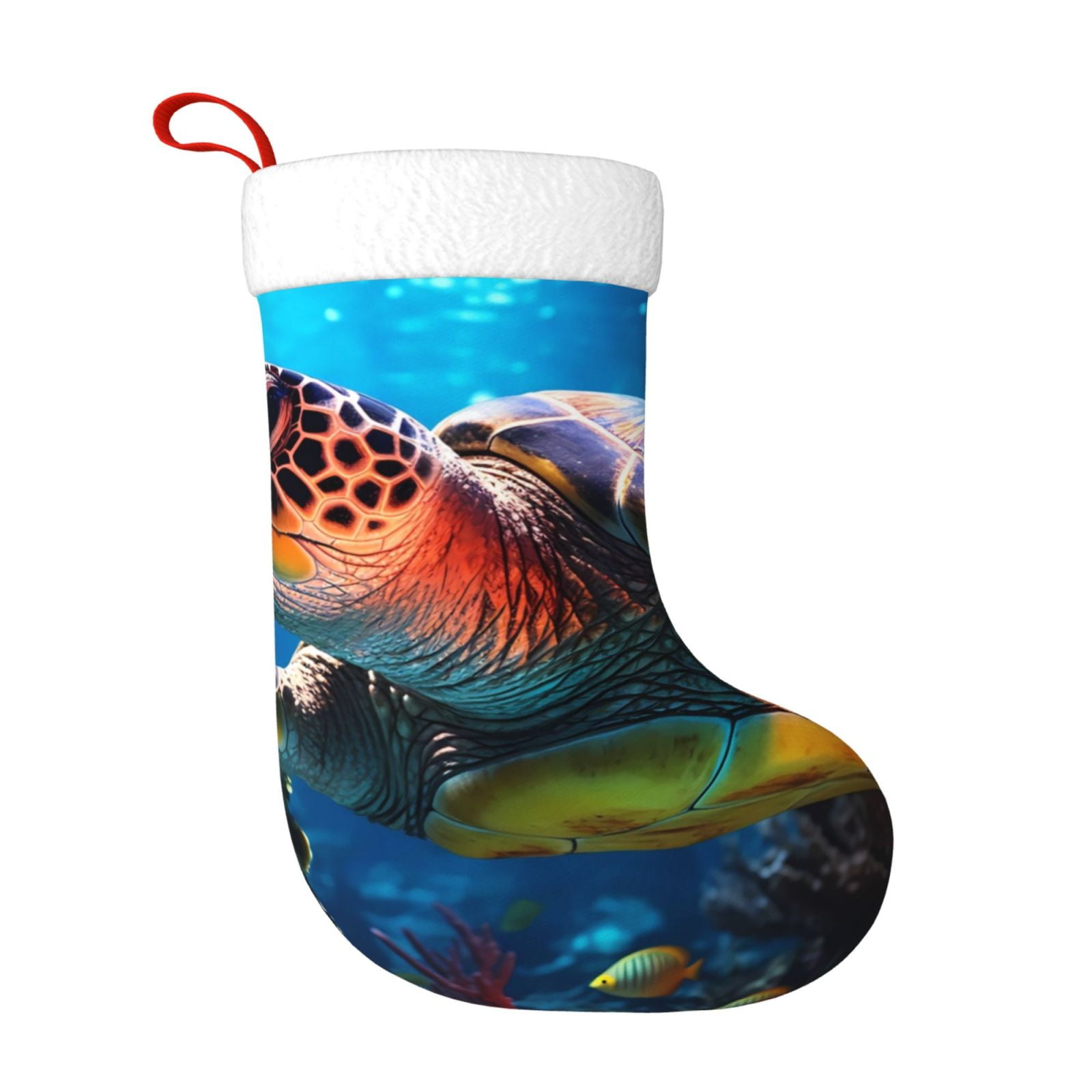 Cauagu Ice Blue Ocean Sea Turtle for Christmas Stockings,1-Pack Large ...