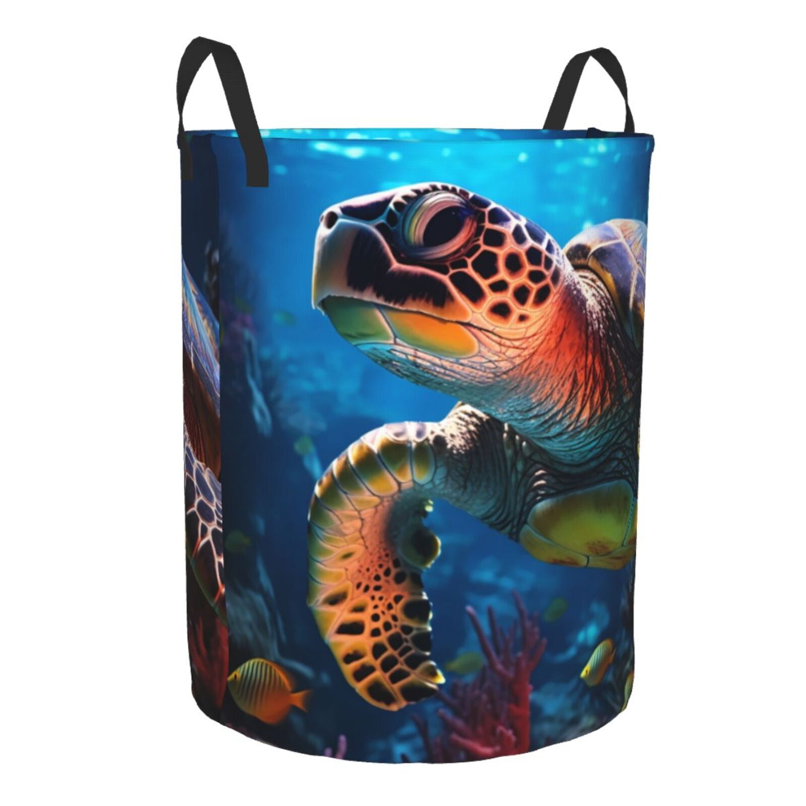 Cauagu Ice Blue Ocean Sea Turtle for Laundry Basket,Collapsible ...