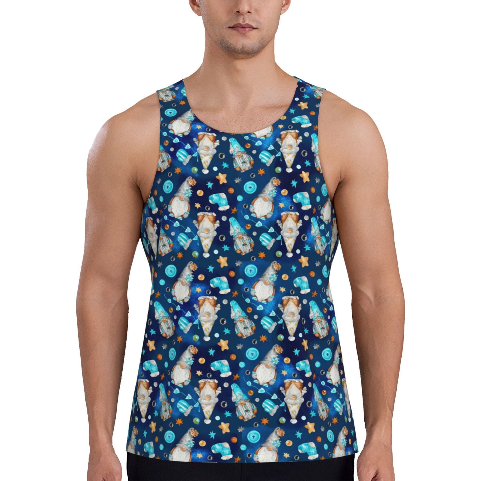 Cauagu Ice blue old man cute winter Print Men's Sleeveless Muscle ...
