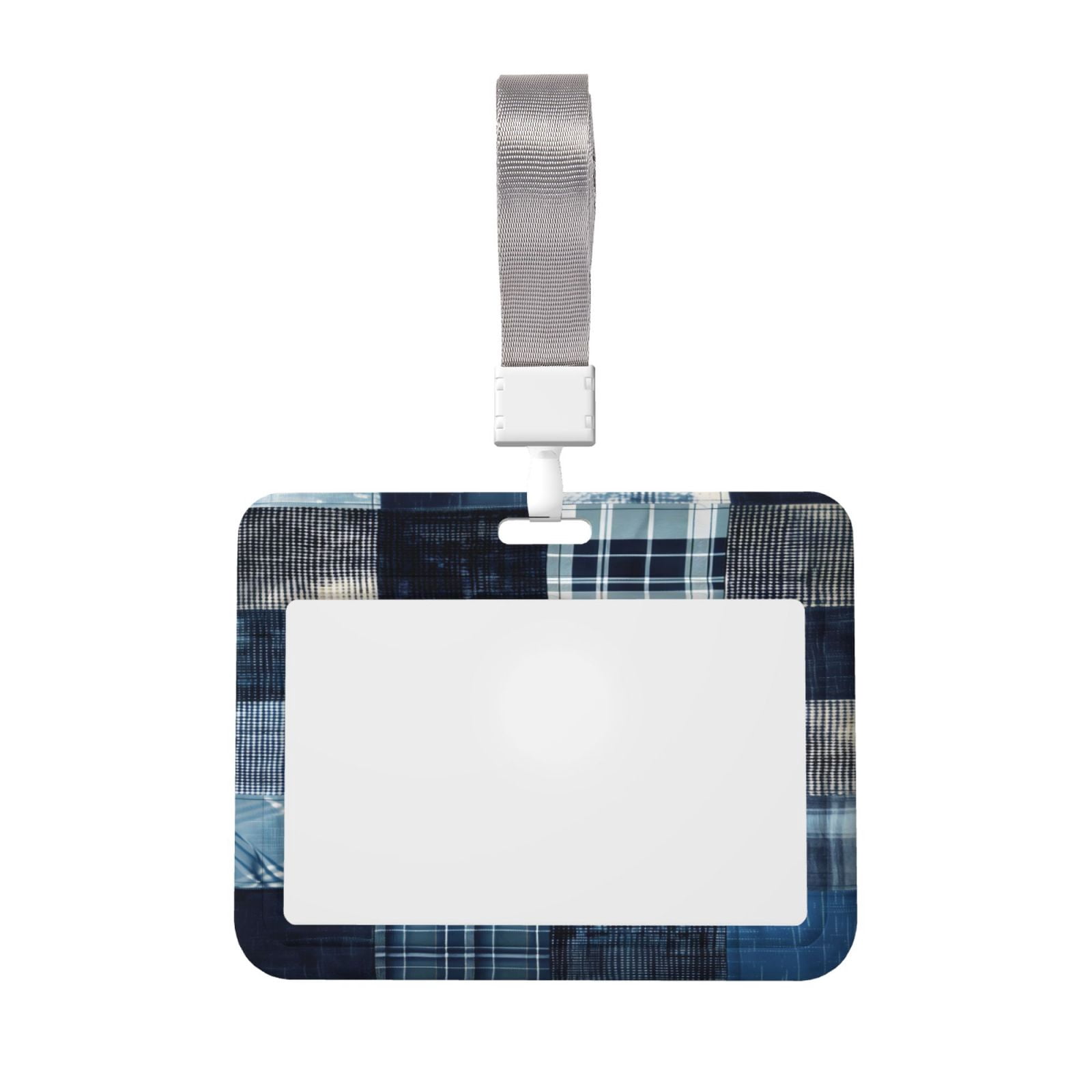Cauagu Indigo Patchwork Quilt for ID Badge Holder,Badge Holder with ...