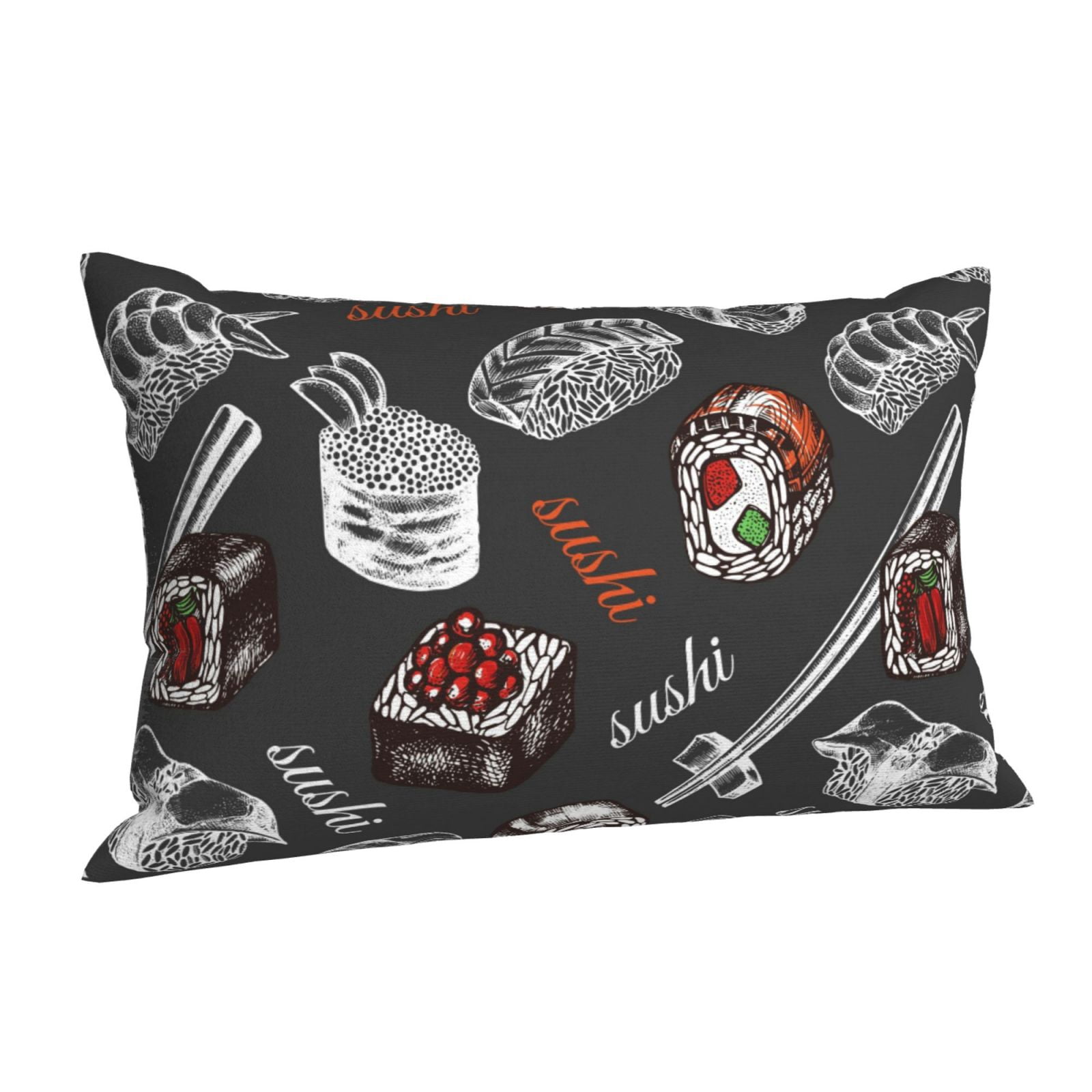 Cauagu Japanese Sushi Hashi Print Pillow Covers with Envelope Closure ...