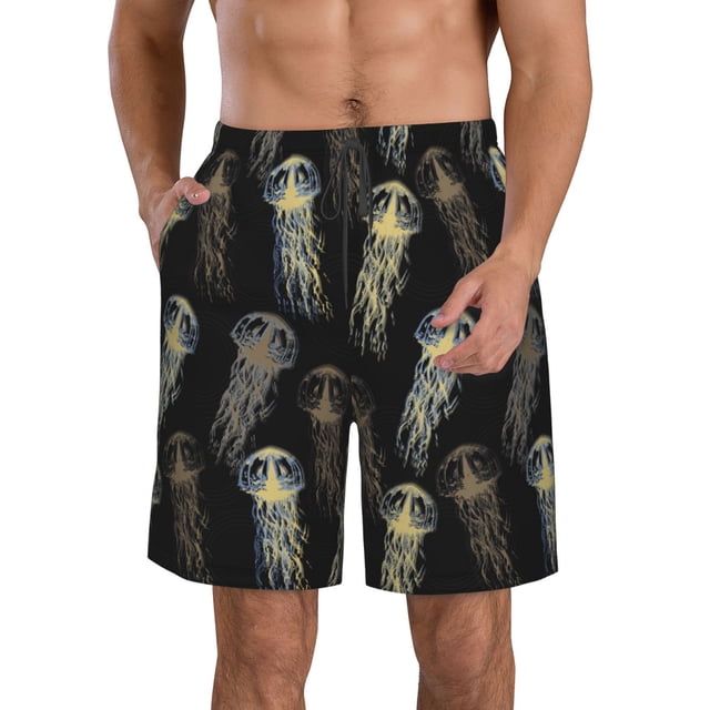 Cauagu Jellyfish Print Men's Swim Trunks,Hawaiian Bathing Suit ...