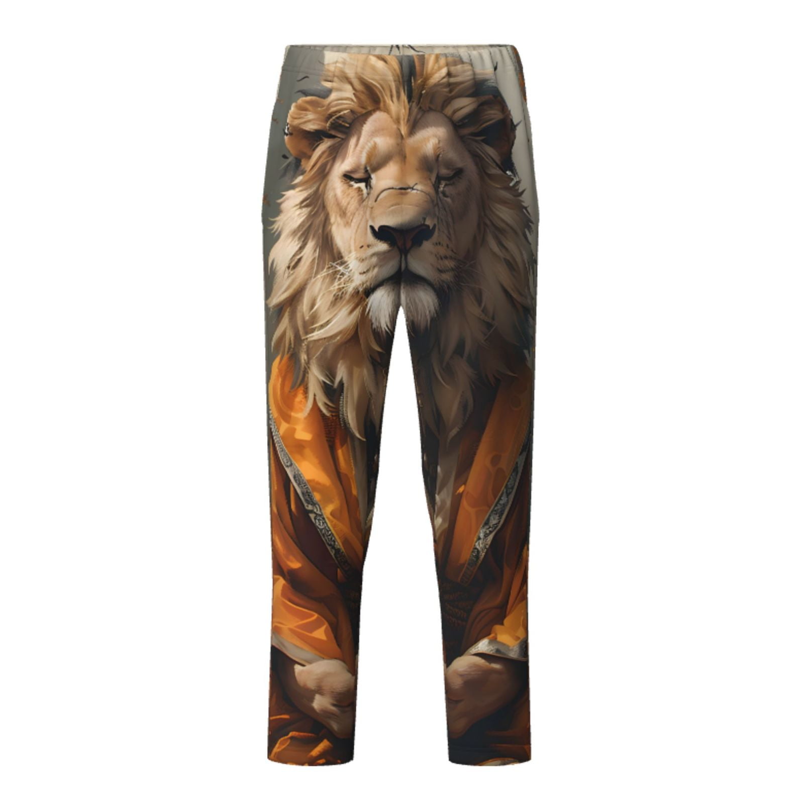Cauagu Jungle Meditating Lion for Cute Pajamas Pants,Elastic Waist ...