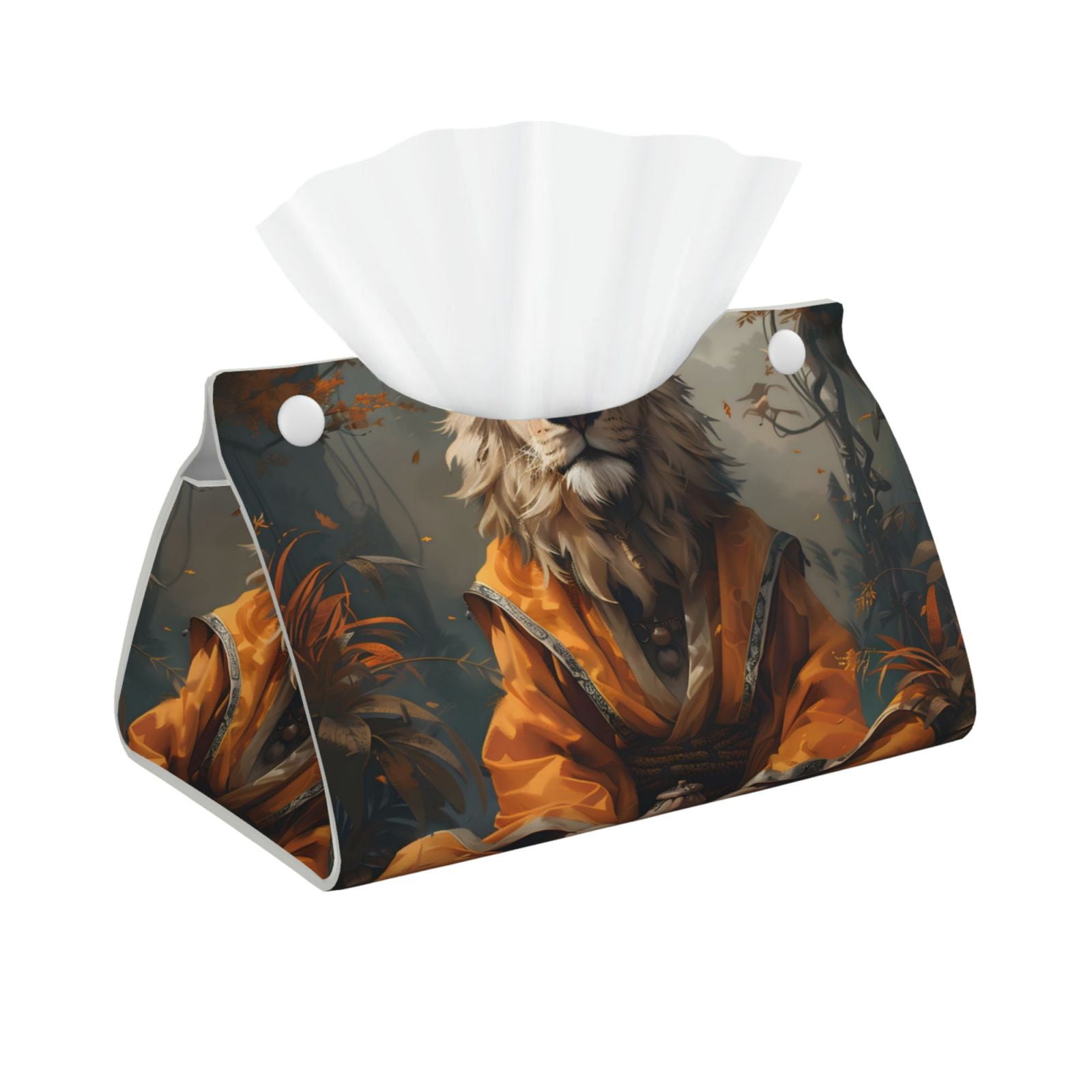 Cauagu Jungle Meditating Lion for Large Tissue Box Cover Rectangular ...