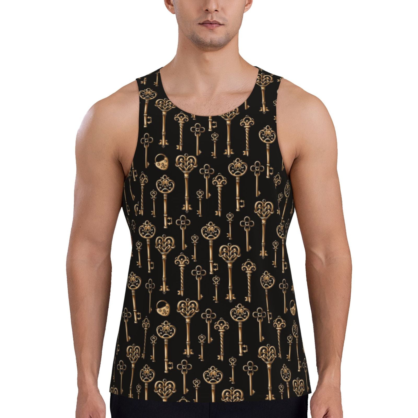 Cauagu Keys Print Men's Sleeveless Muscle Shirts,Tank Tops Quick Dry ...