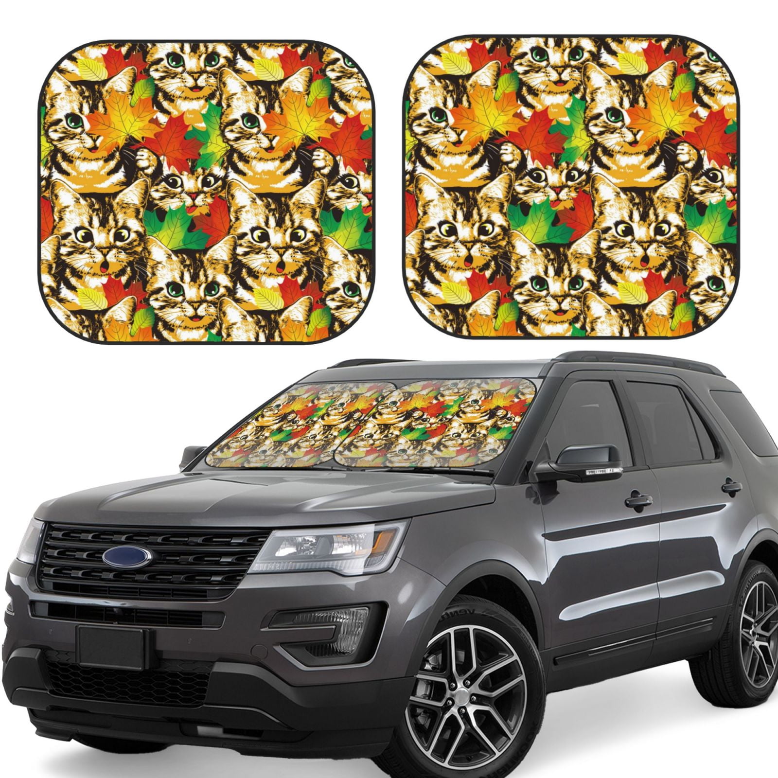 Cauagu Kittens With Maple Leaves Cauagu {designName} Print Foldable Car ...