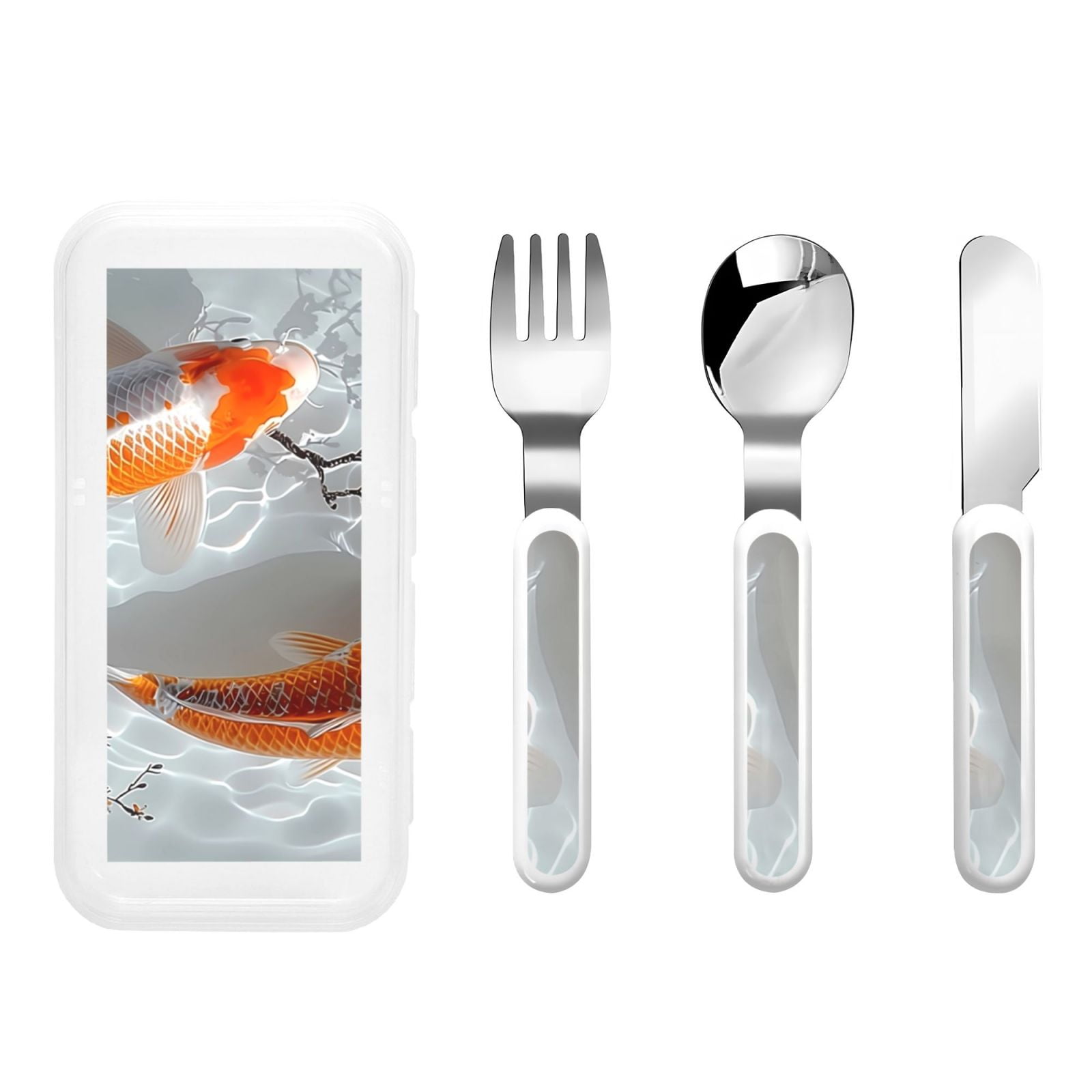 Cauagu Koi Fish Water Print 3-Pieces Toddler Cutlery Set , Kids ...