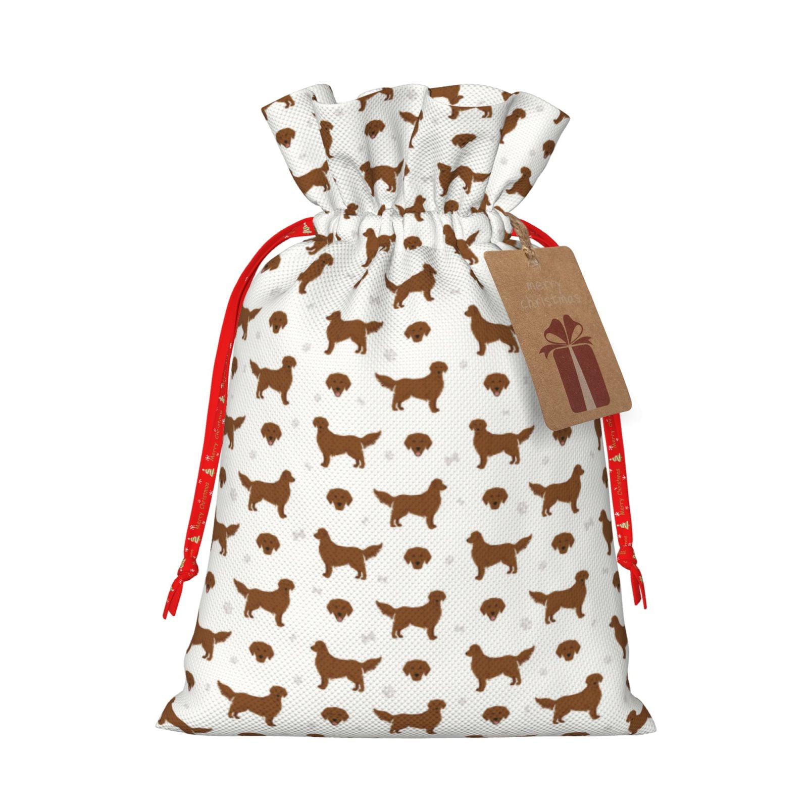 Cauagu Labrador Retriever Dog Pattern Christmas Gift Bag,Drawstring ...