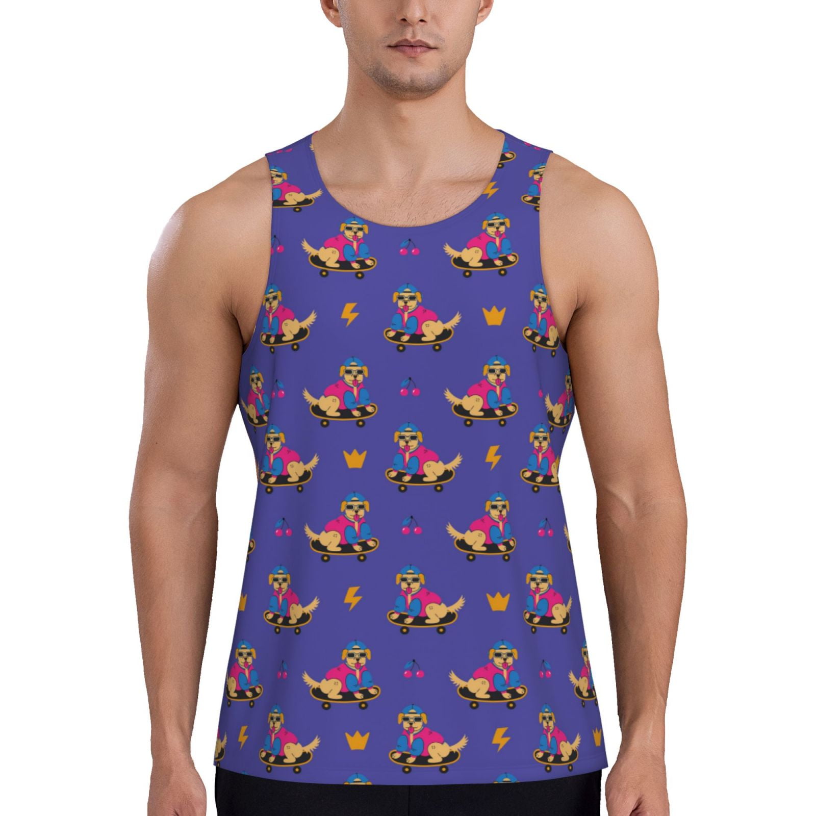 Cauagu Labrador Retriever Dog Print Men's Sleeveless Muscle Shirts,Tank ...