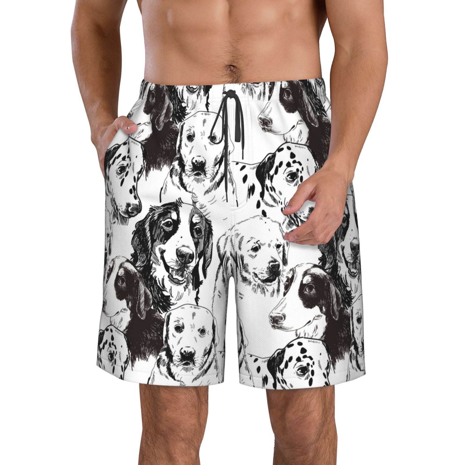 Cauagu Labrador Retriever Dog Print Men's Swim Trunks,Hawaiian Bathing ...
