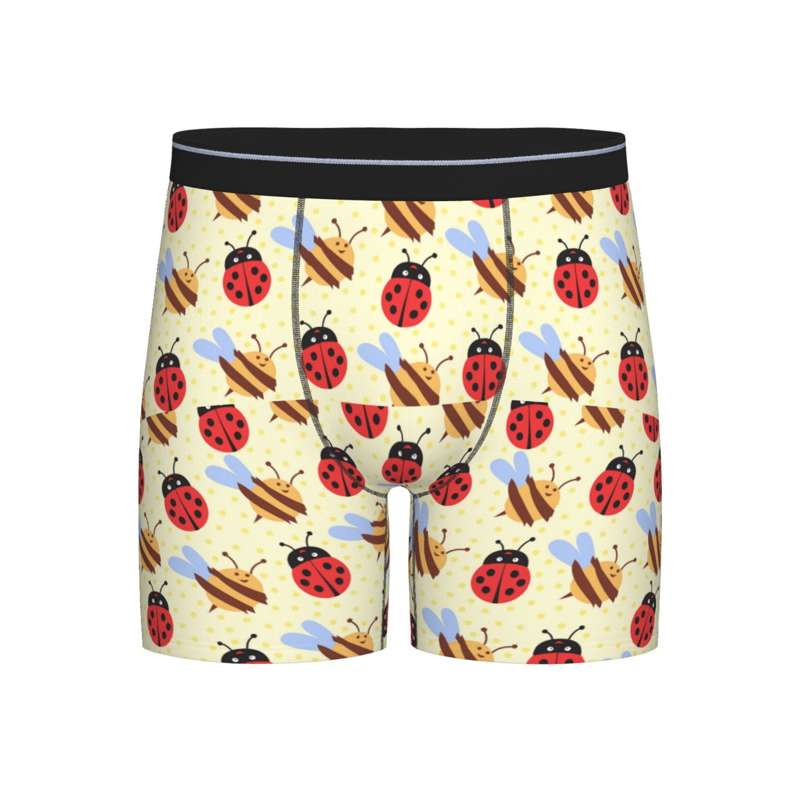 Cauagu Ladybug And Bee Print Men's Boxer Briefs, Funny & Cute Underwear ...