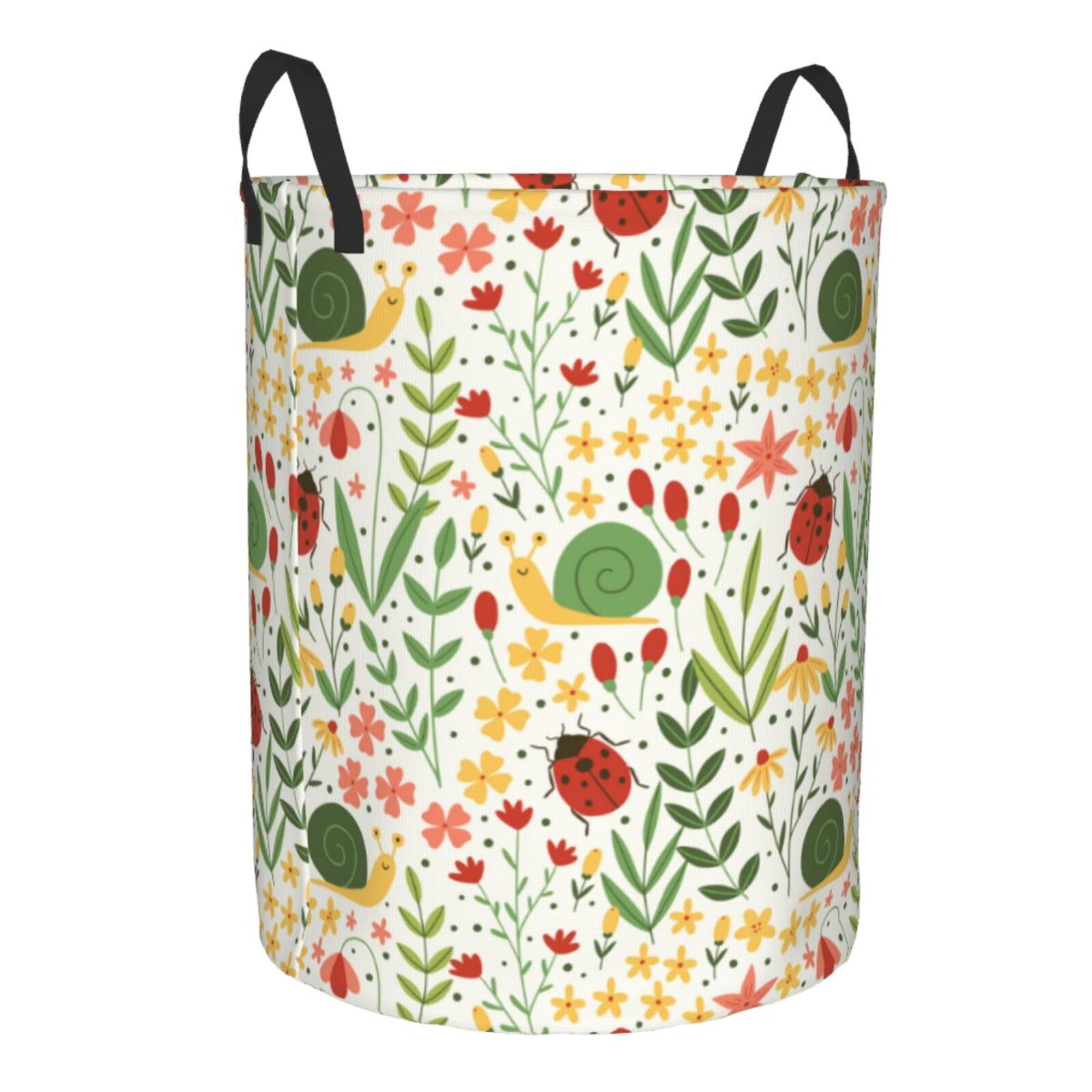 Cauagu Ladybug And Wild Flowers for Laundry Basket,Collapsible ...