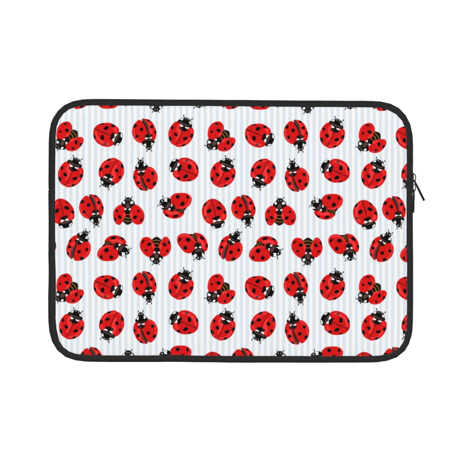 Cauagu Ladybug On Blue Stripes Print Laptop Sleeve Case, Laptop Cover ...