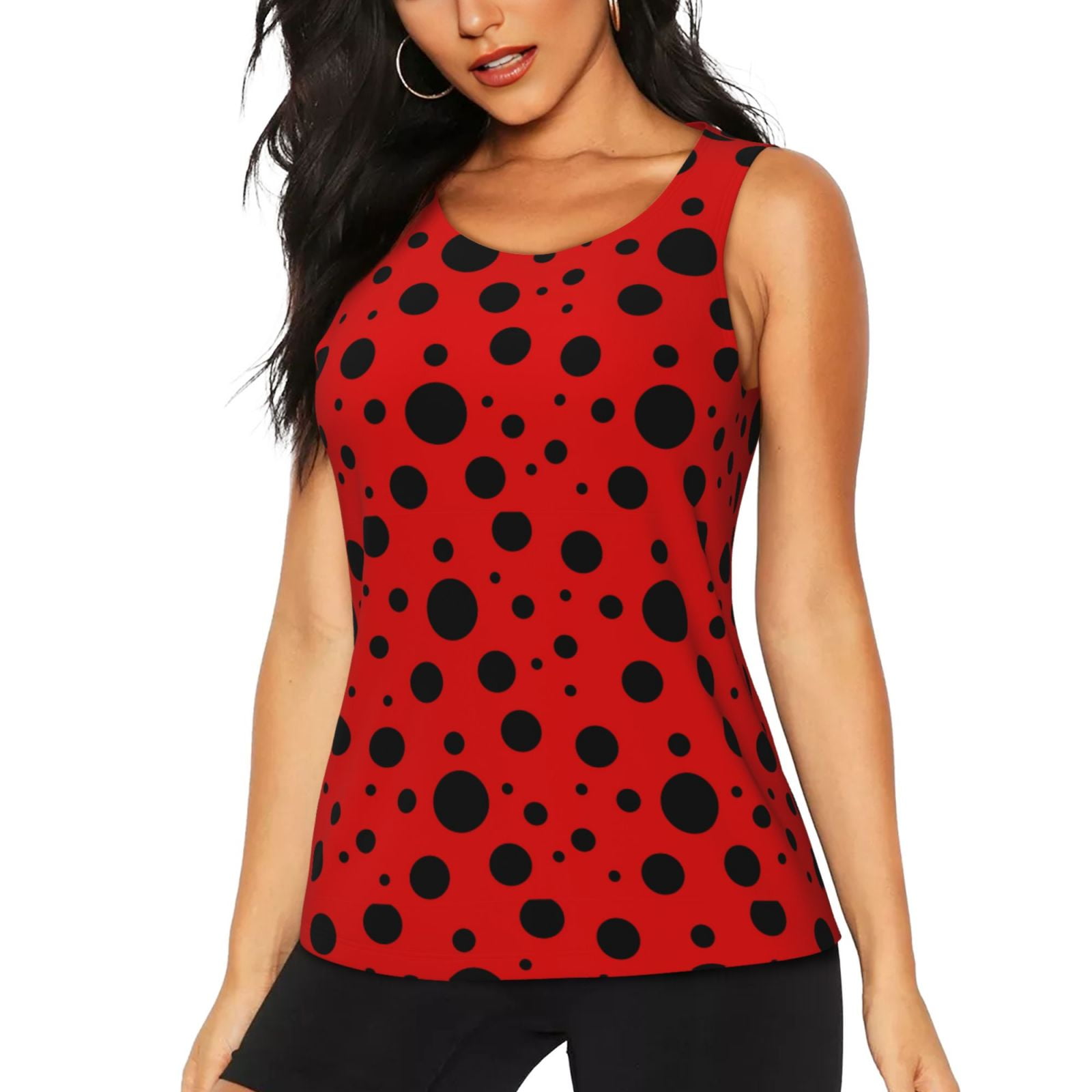 Cauagu Ladybug Pattern for Women's Workout Tank Tops Sleeveless Running ...
