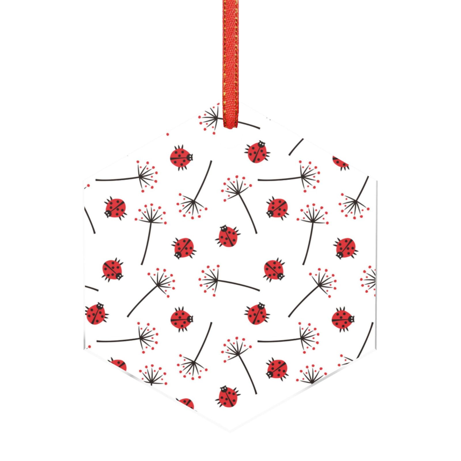 Cauagu Ladybug With Dandelion Pattern Acrylic Christmas Pendant,1-Pack ...