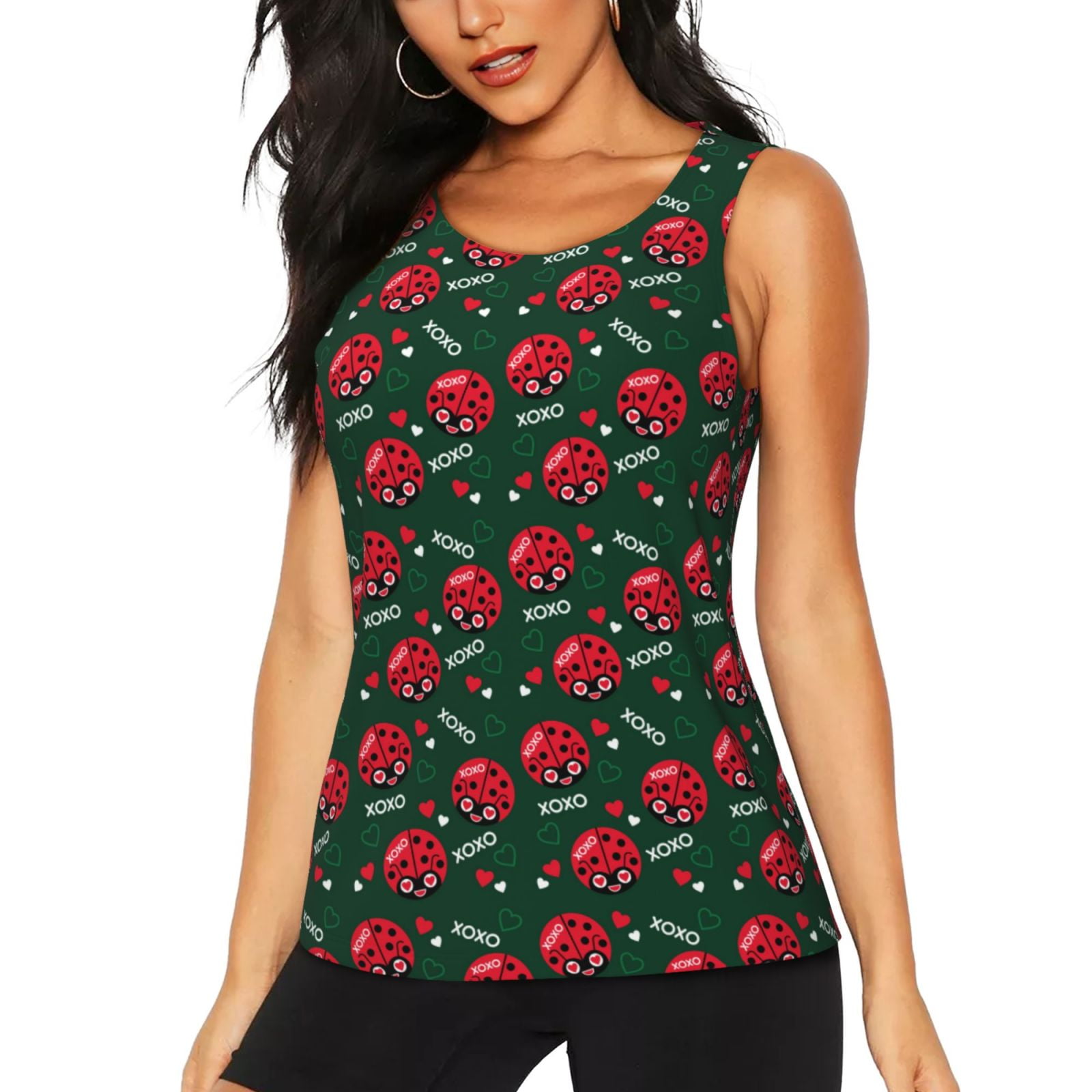 Cauagu Ladybugs In Love for Women's Workout Tank Tops Sleeveless ...