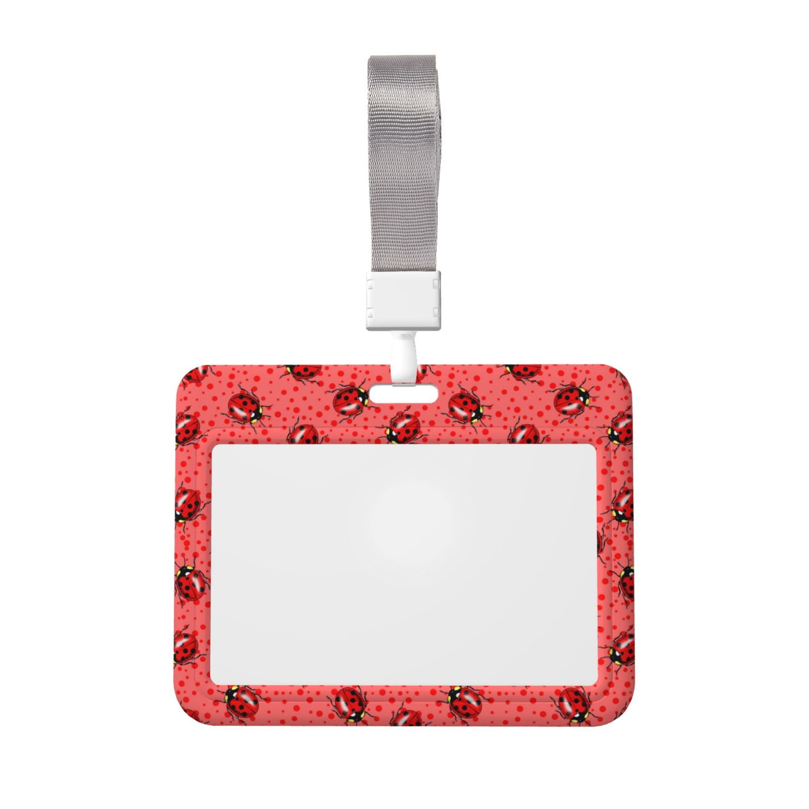 Cauagu Ladybugs On Red Polka Dot for ID Badge Holder,Badge Holder with ...