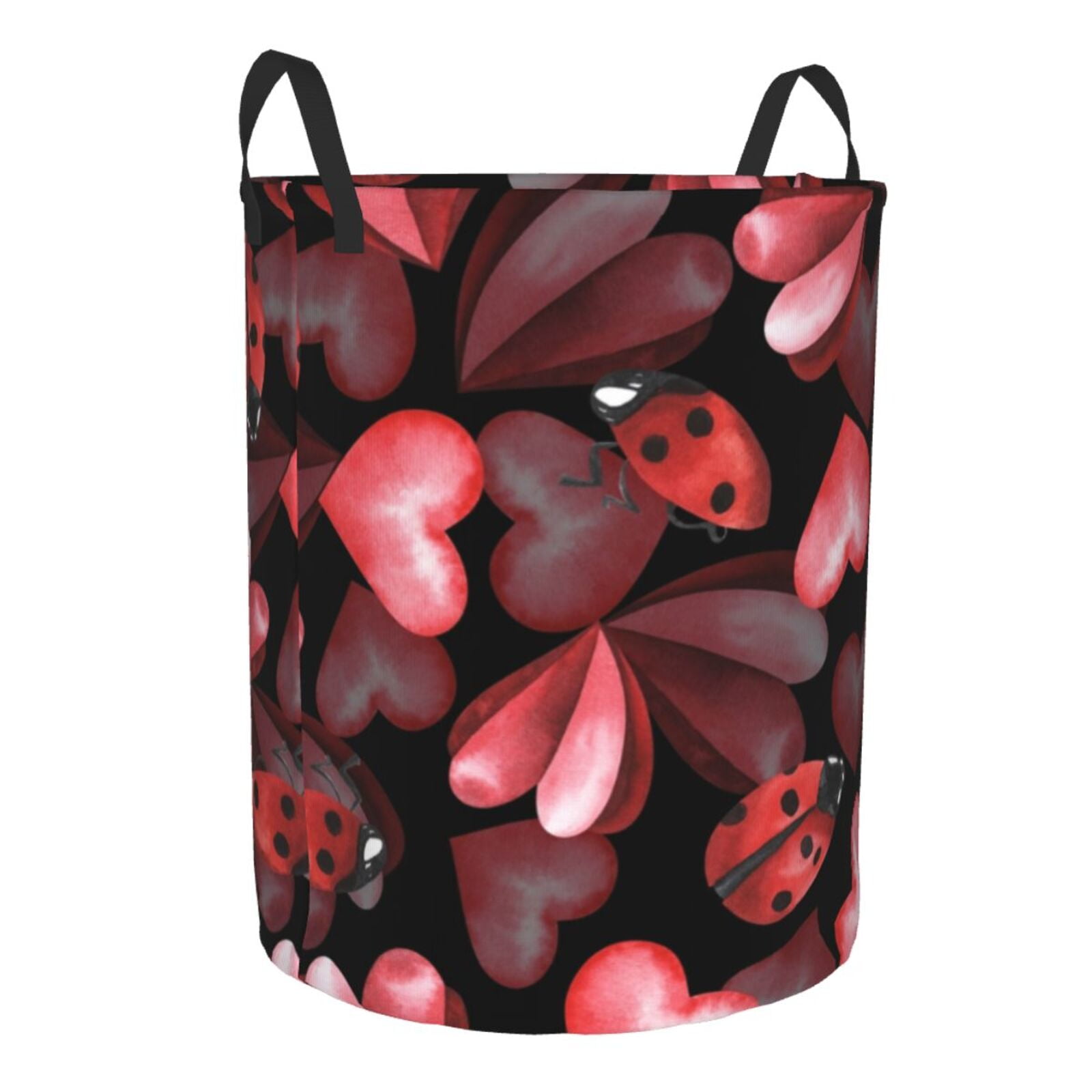Cauagu Ladybugs and Red Hearts for Laundry Basket,Collapsible Organizer Basket for Storage Bin ...