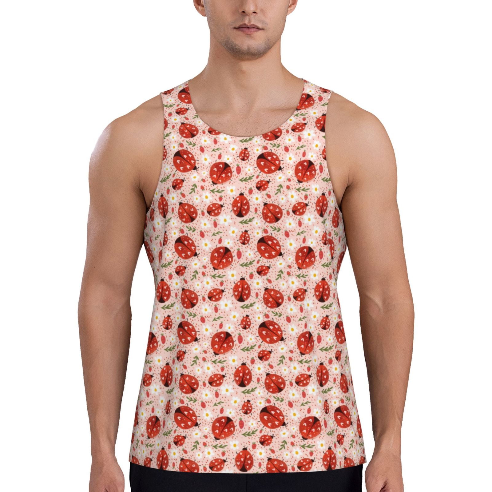 Cauagu Ladybugs With Heart Spots Print Men's Sleeveless Muscle Shirts ...