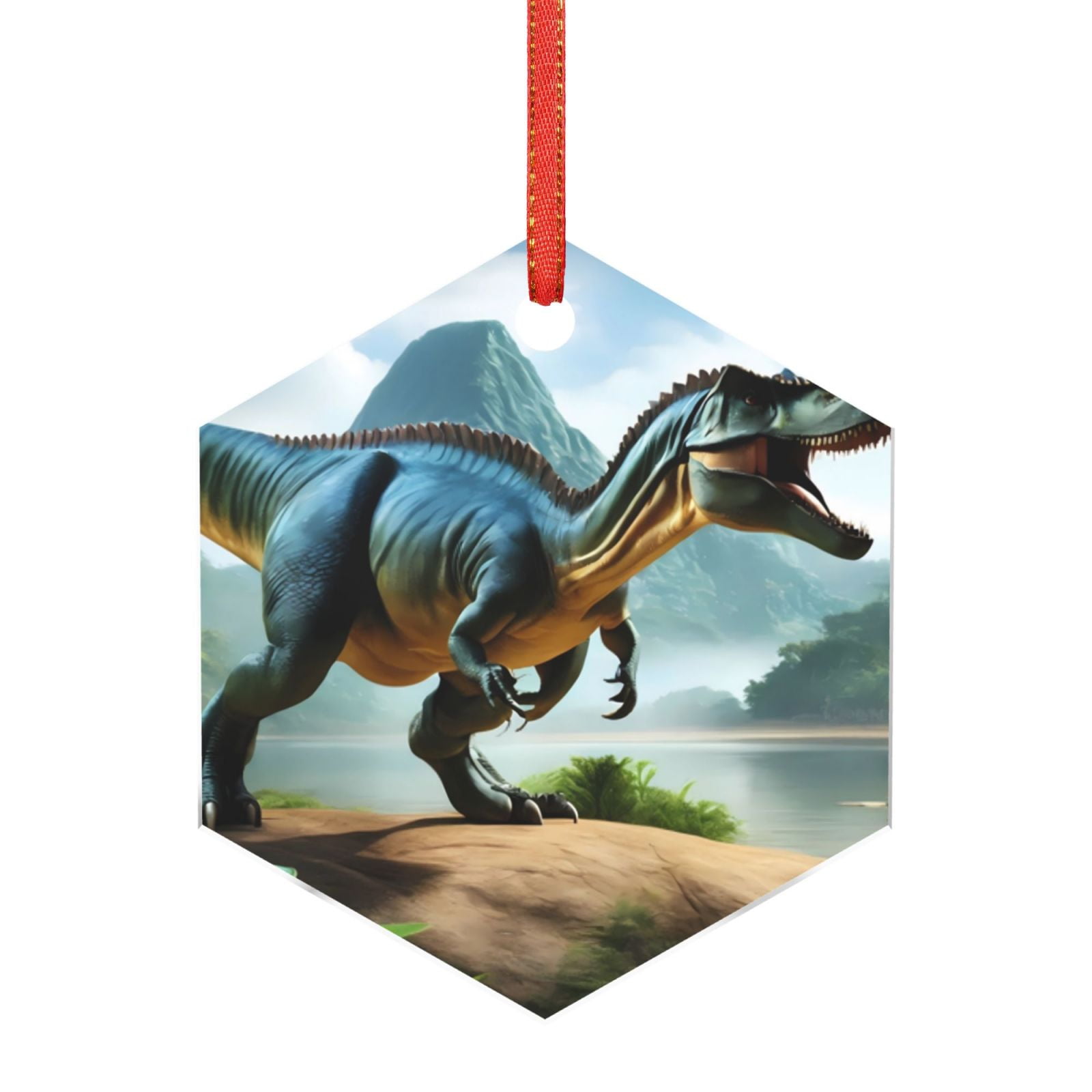 Cauagu Lake Forest Dinosaur A Pattern Acrylic Christmas Pendant,1-Pack ...