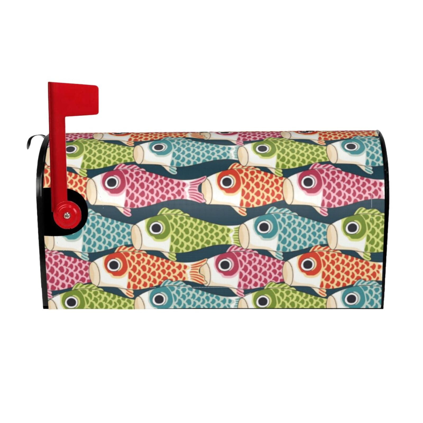 Cauagu Lantern Koi Fish Pattern Magnetic Mailbox Covers, Mailbox Cover ...