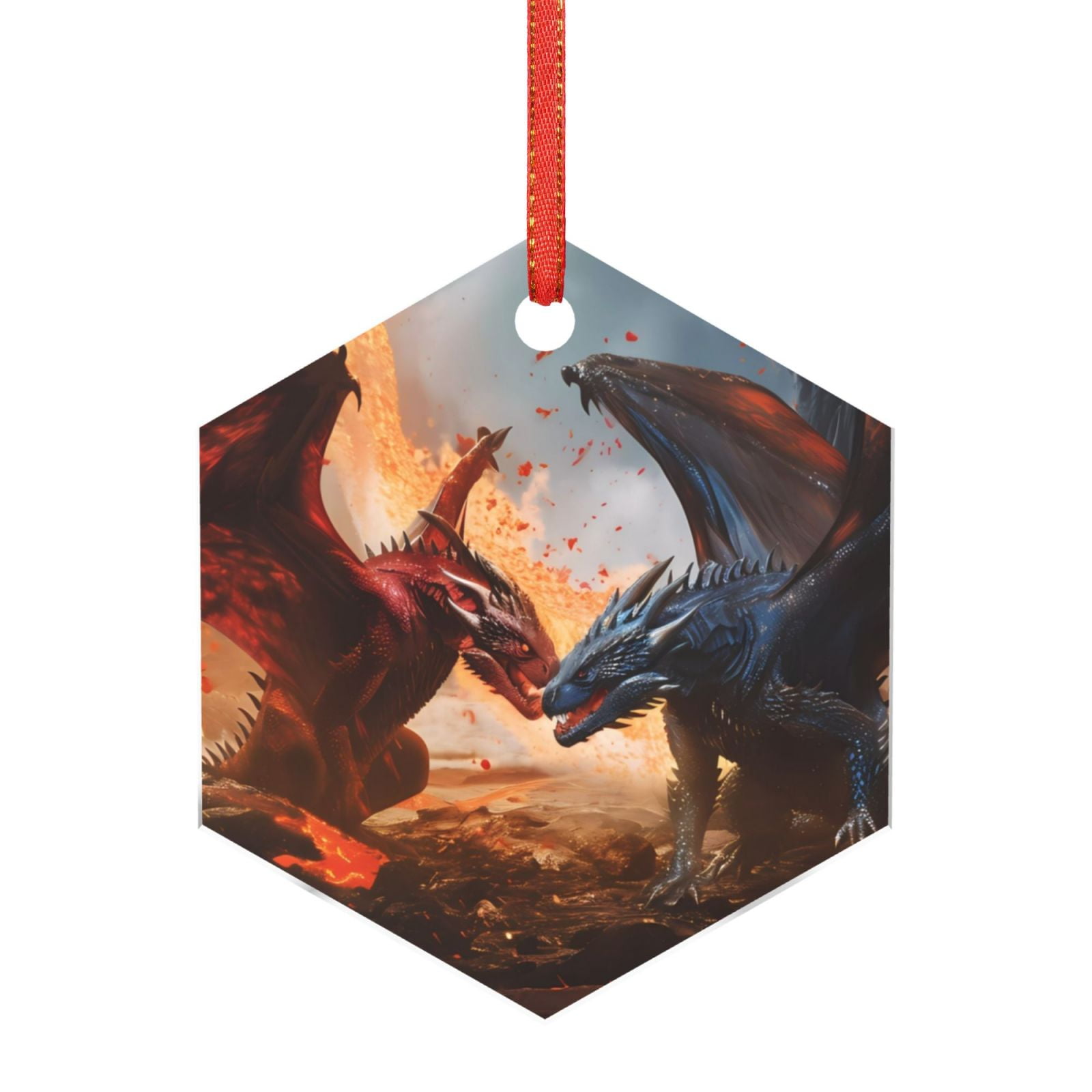 Cauagu Lava Dragon Pattern Acrylic Christmas Pendant,1-Pack Christmas ...