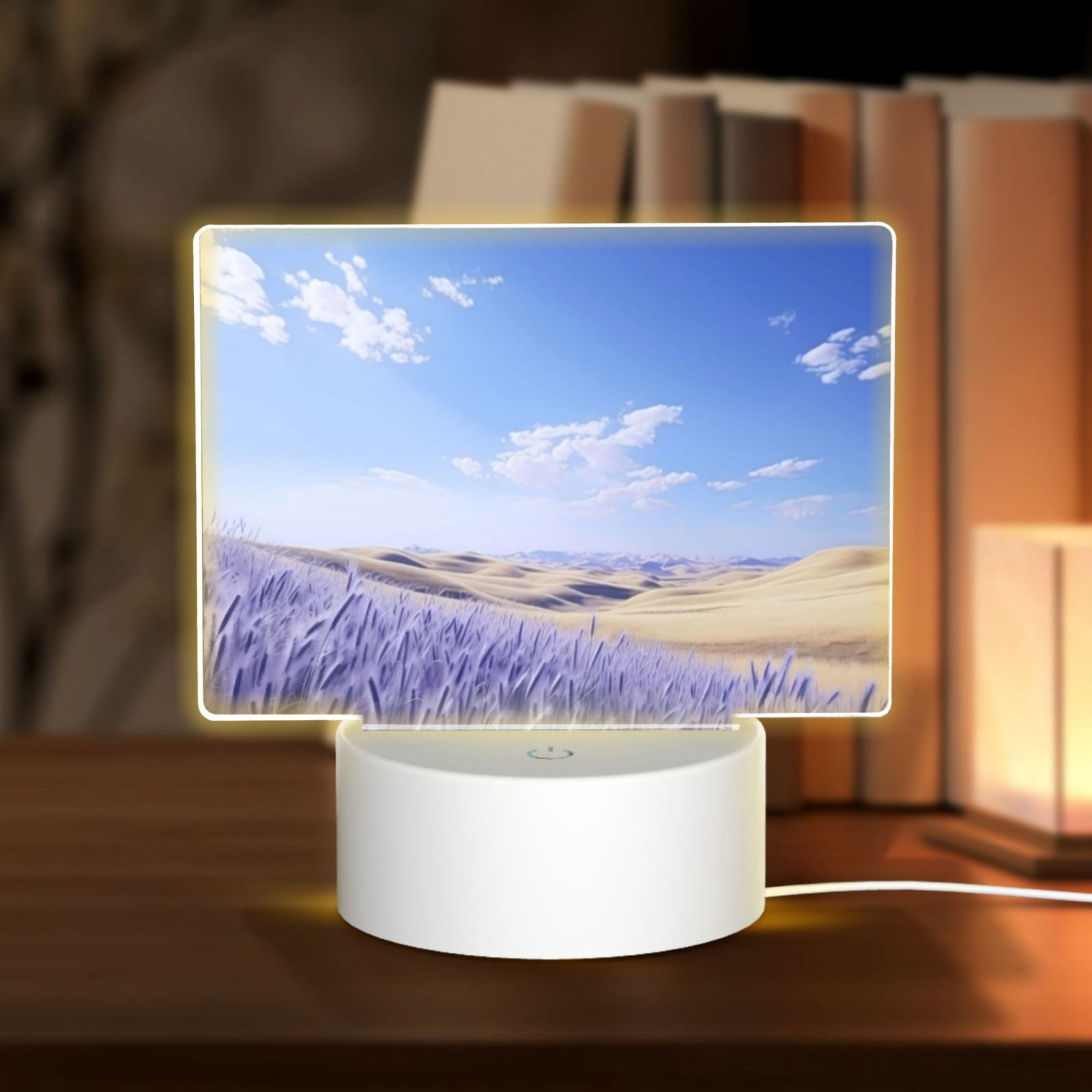 Cauagu Lavender Fields Under Blue Sky for Rectangle Acrylic Night Light ...