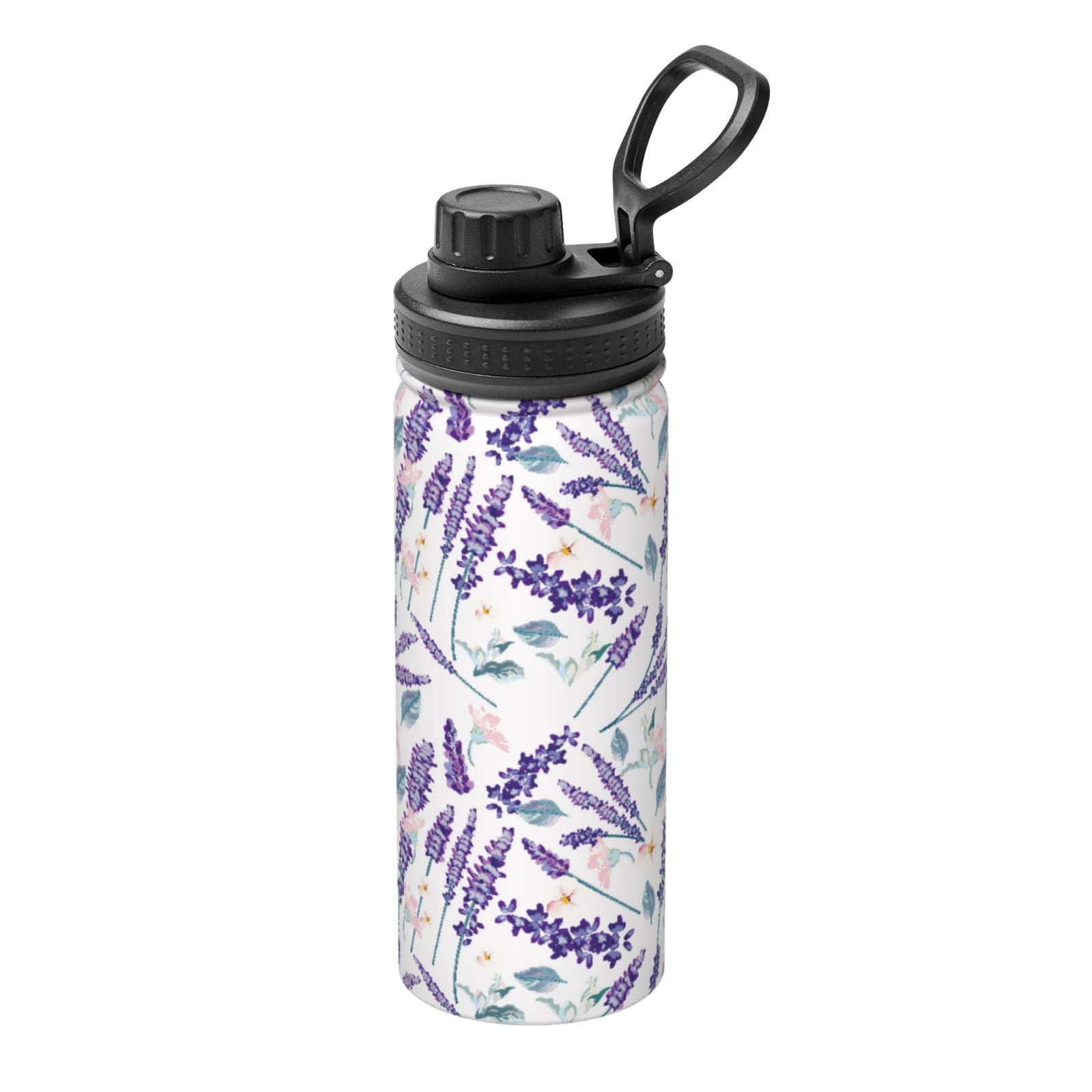 Cauagu Lavender Flowers Print 18oz Vacuum Insulated Stainless Steel ...