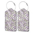 Cauagu Lavender Flowers Print Luggage Tags,Leather Luggage Tags for ...
