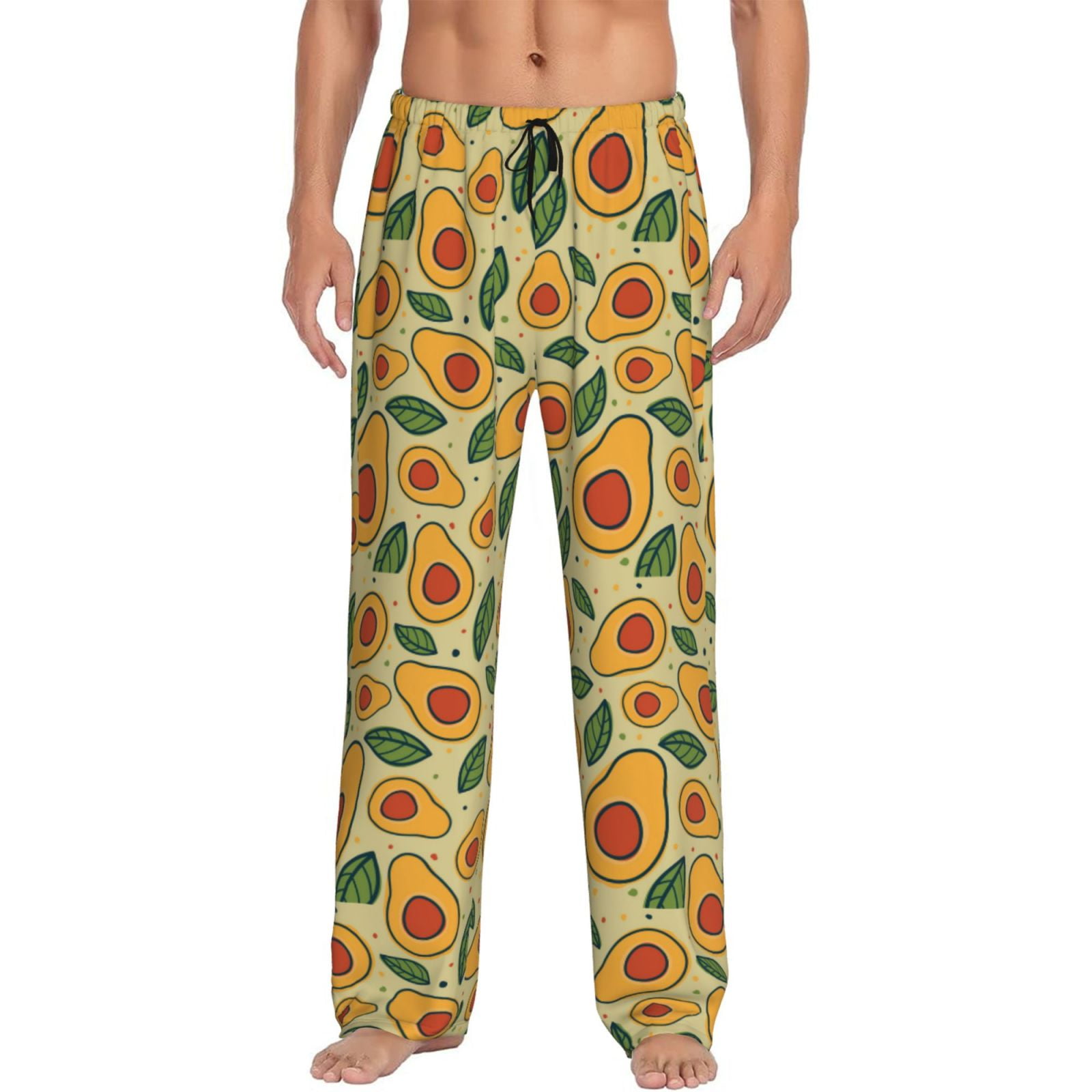 Cauagu Leaves Avocado Mens Pajama Pants Sleep & Lounge Pants,PJ Bottoms ...
