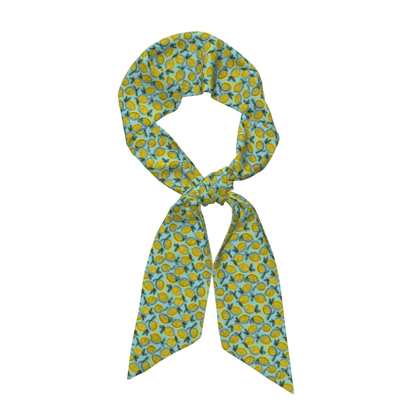 Cauagu Lemon Pattern Scarf for Women,Neck Scarf Women's Wrap Scarf Head ...