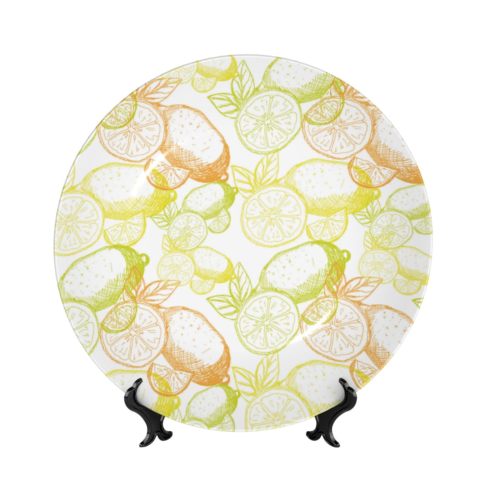 Cauagu Lemon Potatoes Print Bone China Decorative Plate, Wall Mount ...