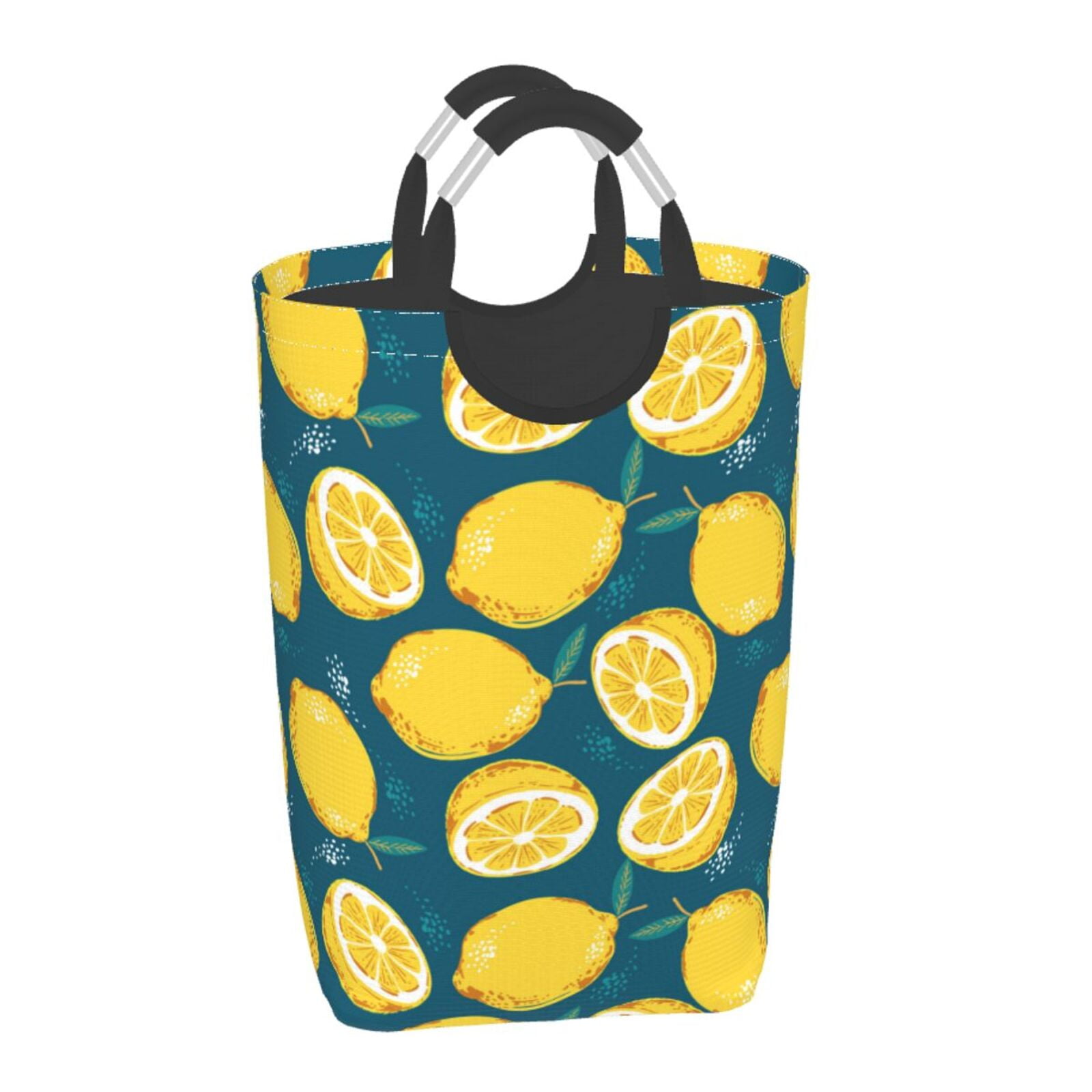 Cauagu Lemon Print Hamper Basket Bin,Extra Large Dirty Clothes Hamper ...