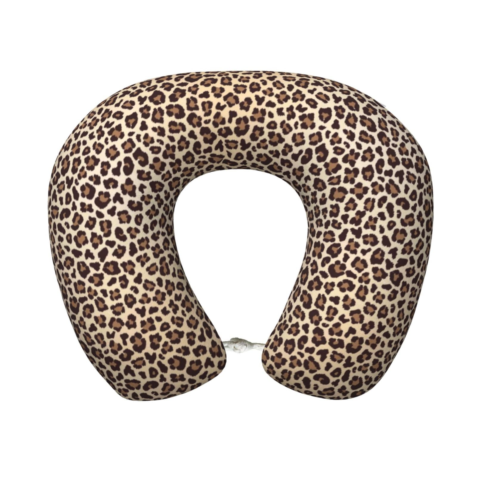 Cauagu Leopard Print-2 Pattern Travel Pillow Memory Foam, U-Shaped Neck ...