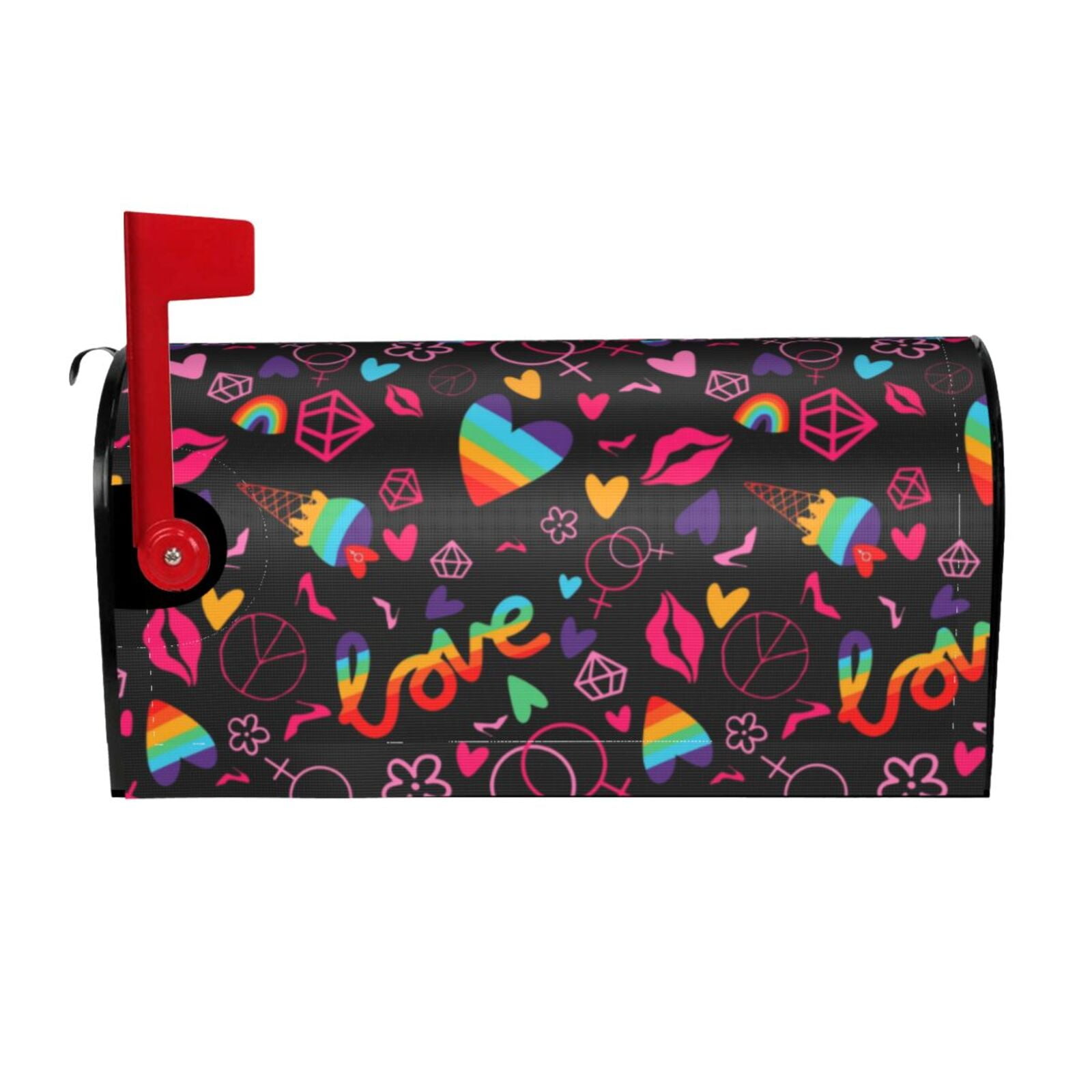 Cauagu Lgbt Rainbow For Pride Pattern Magnetic Mailbox Covers, Mailbox ...