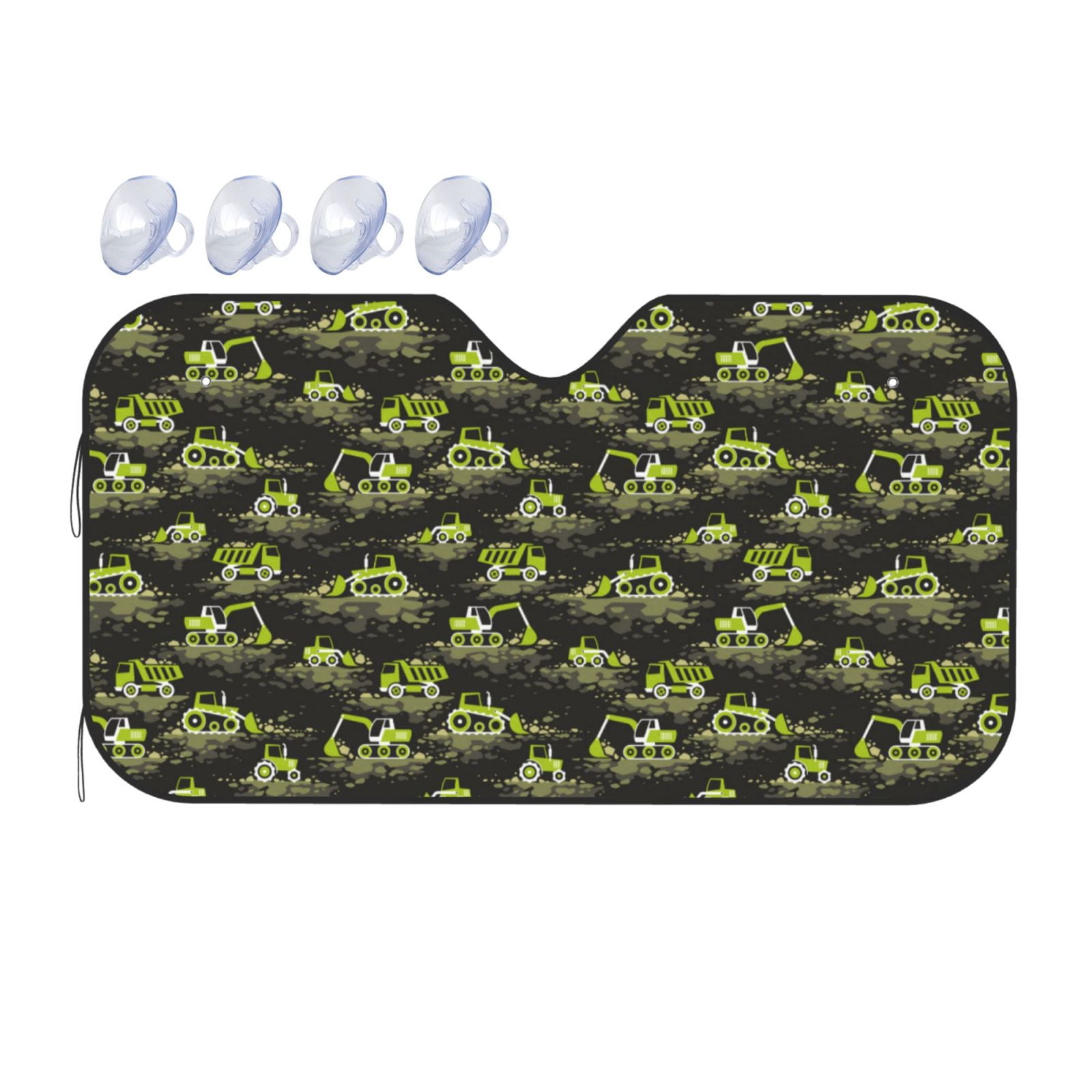 Cauagu Light Green Excavator Print Car Windshield Sunshade,1-Piece ...