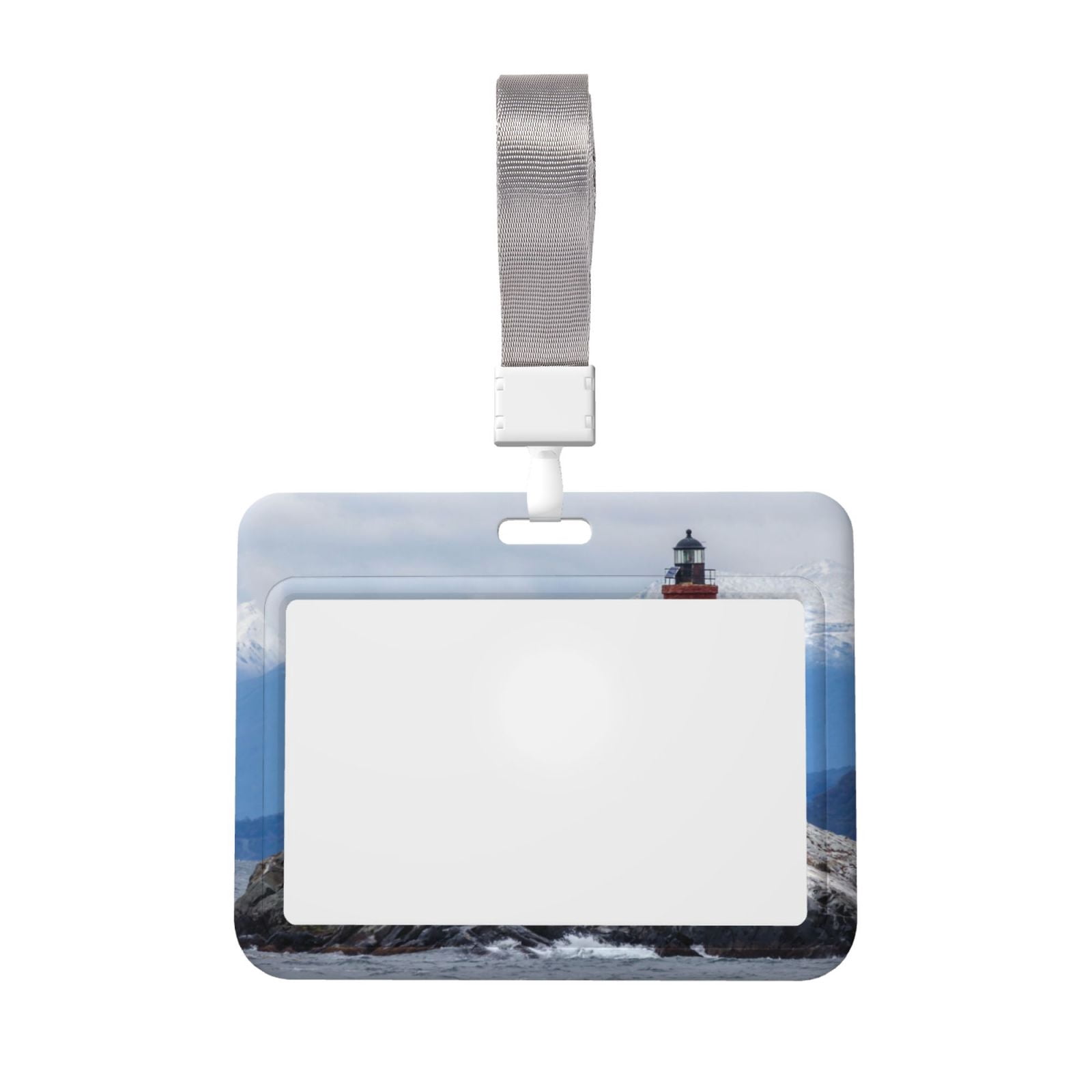 Cauagu Lighthouse On The Waters for ID Badge Holder,Badge Holder with ...