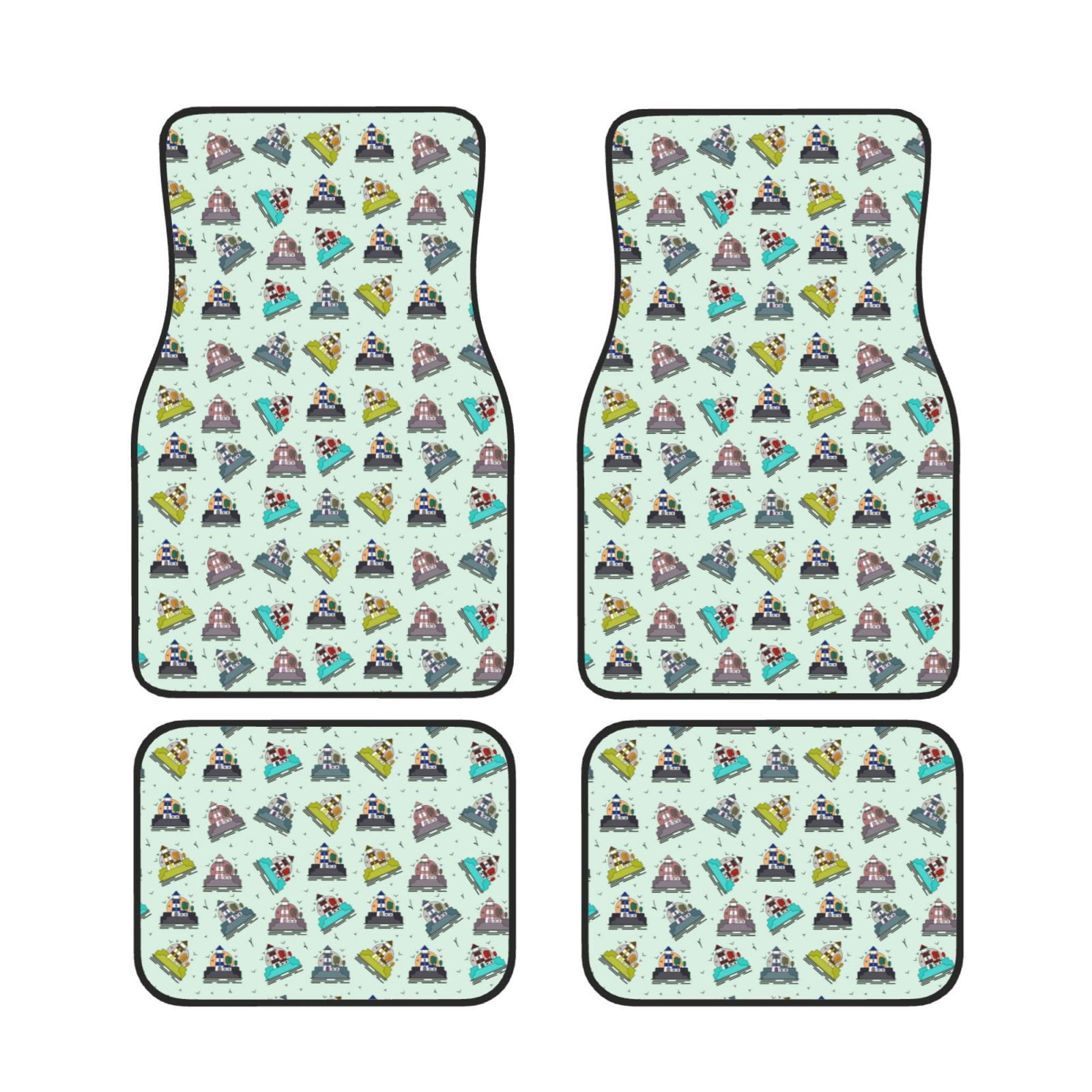 Cauagu Lighthouse Pattern Car Floor Mat Set of 4,Car Carpet Mats Car ...