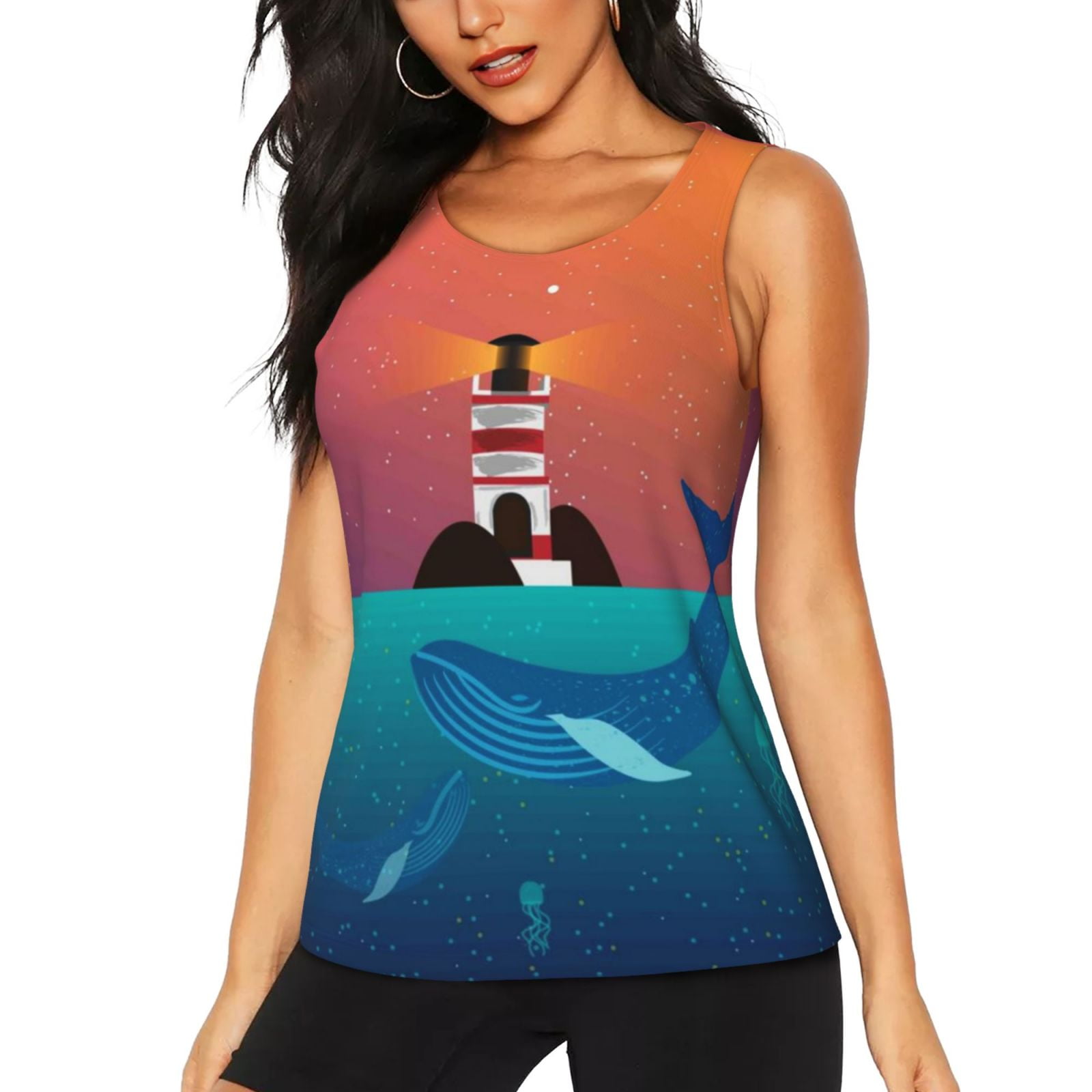 Cauagu Lighthouse and Whale 标题-Medium - Walmart.com