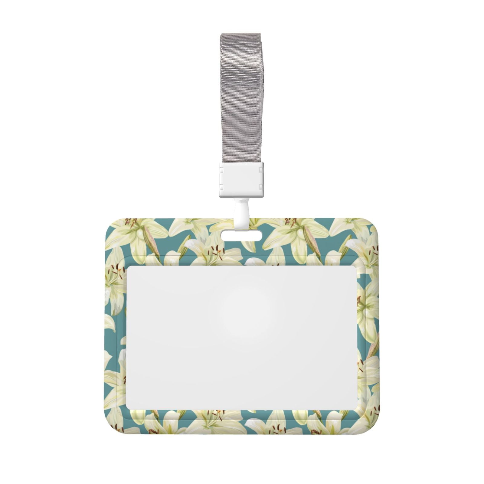 Cauagu Lilies Flowers for ID Badge Holder,Badge Holder with Windows Key ...