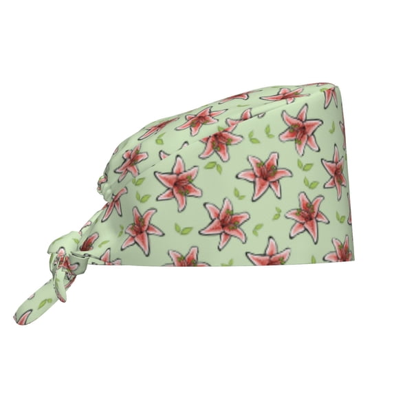 Cauagu Lilies Flowers Pattern 1 Pcs Working Caps,Adjustable Working ...