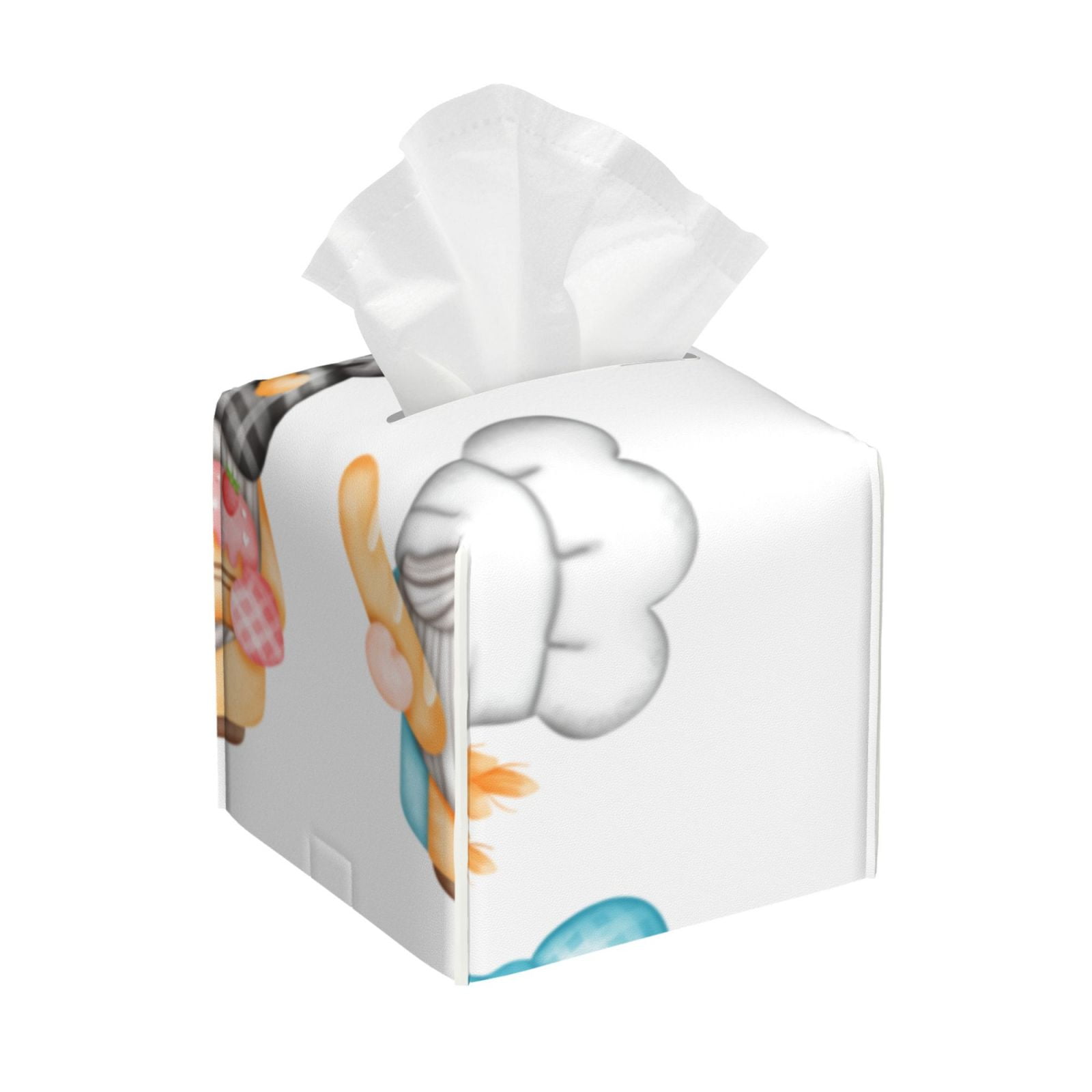 Cauagu Little Chef Gnome Print Tissue Box Cover,Leather Square Holder ...