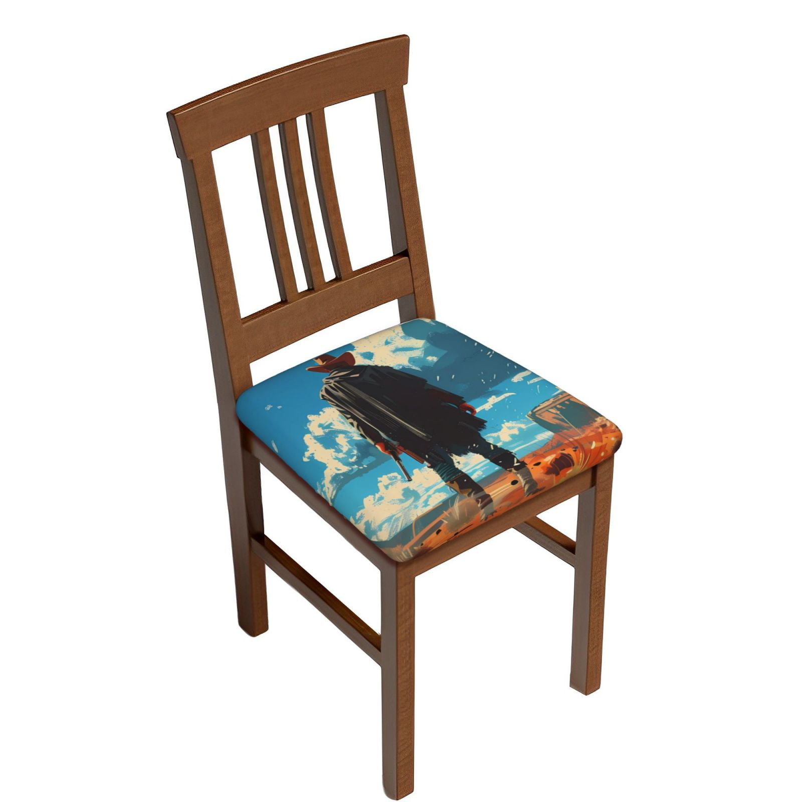 Cauagu Lone Cowboy Desert Scene for Dining Chair Seat Covers,Slipcovers ...