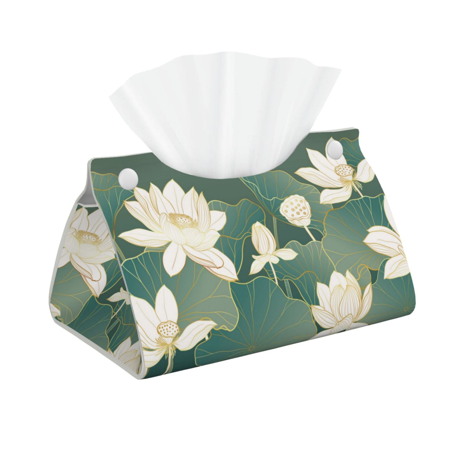 Cauagu Lotus Golden Line for Large Tissue Box Cover Rectangular–Plus ...