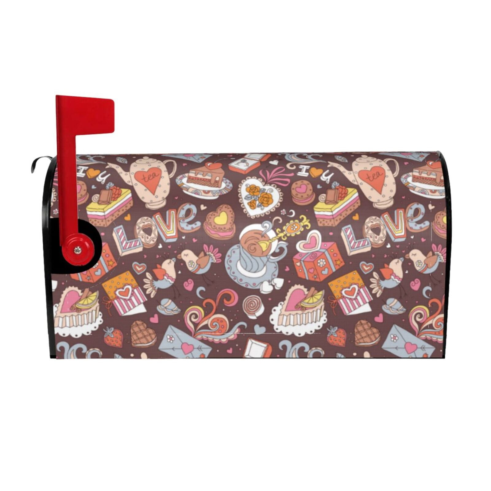Cauagu Love Heart Pattern Magnetic Mailbox Covers, Mailbox Cover ...