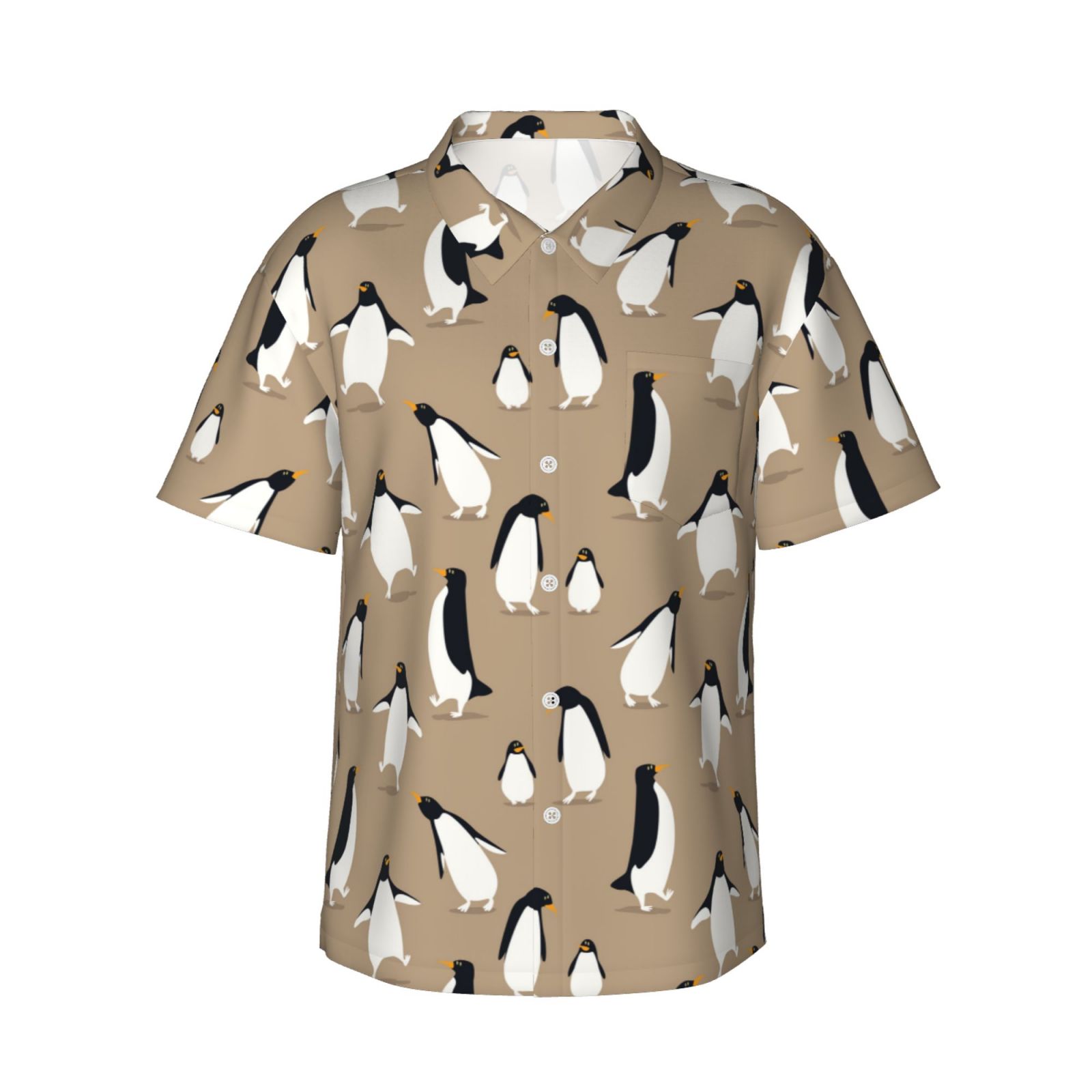 Cauagu Lovely Penguin Print Hawaiian Shirt for Men,Casual Short Sleeve ...