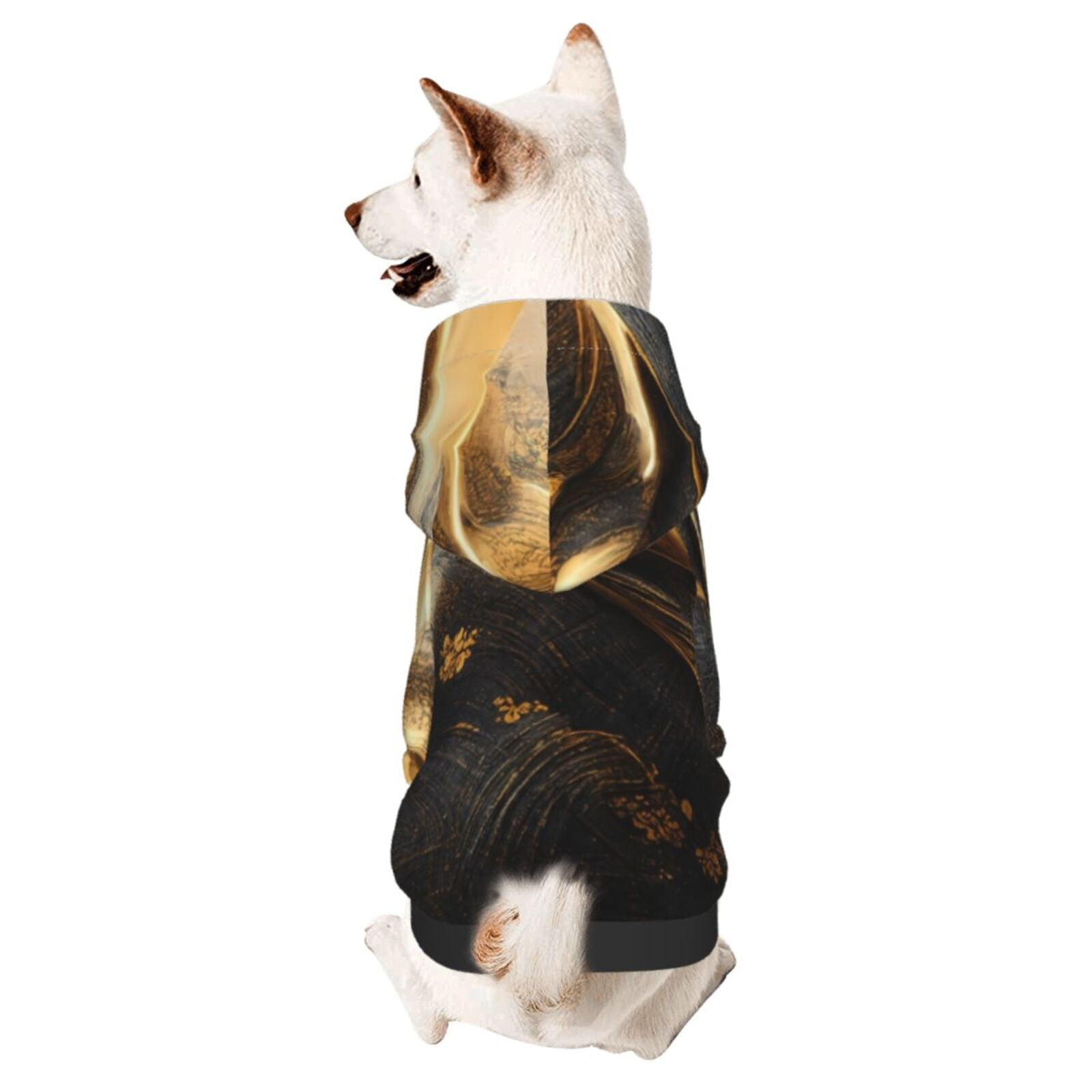 Cauagu Luxurious Gold Flow Pattern Winter Pet Hoodie Sweatshirts- Dog ...