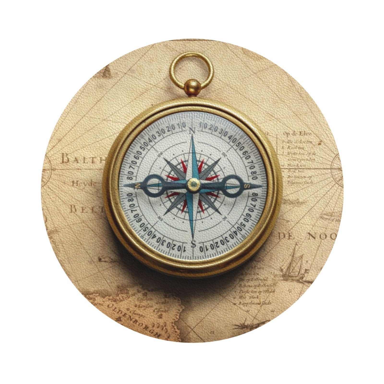 Cauagu Magnetic Old Compass On World Map for Round Coaster,Drink ...